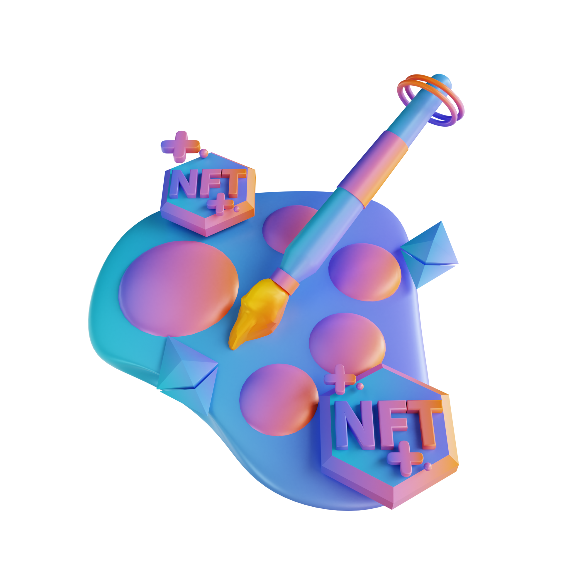 3D illustration NFT color palette 10851649 PNG
