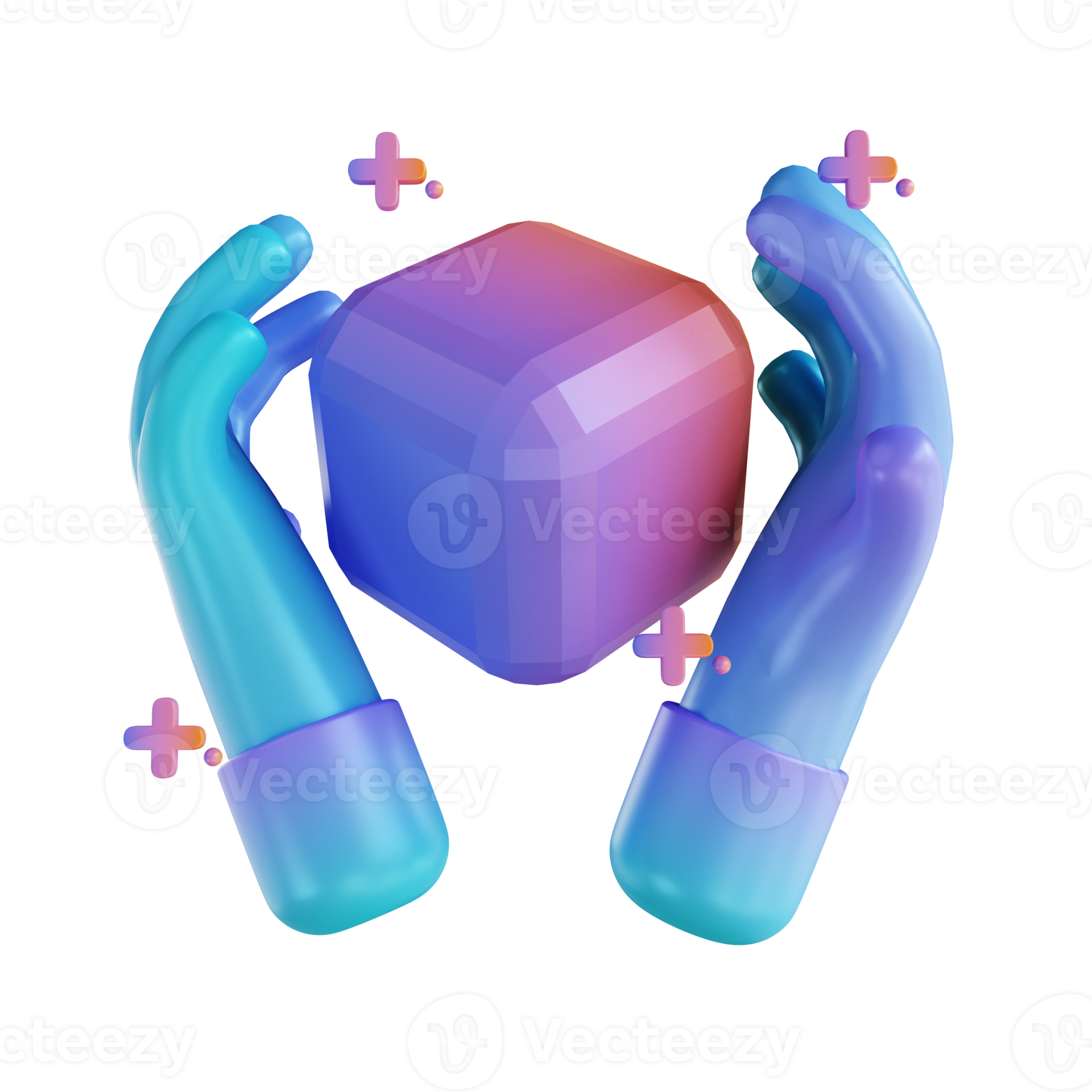 3d illustration nft main et cube 10851728 PNG