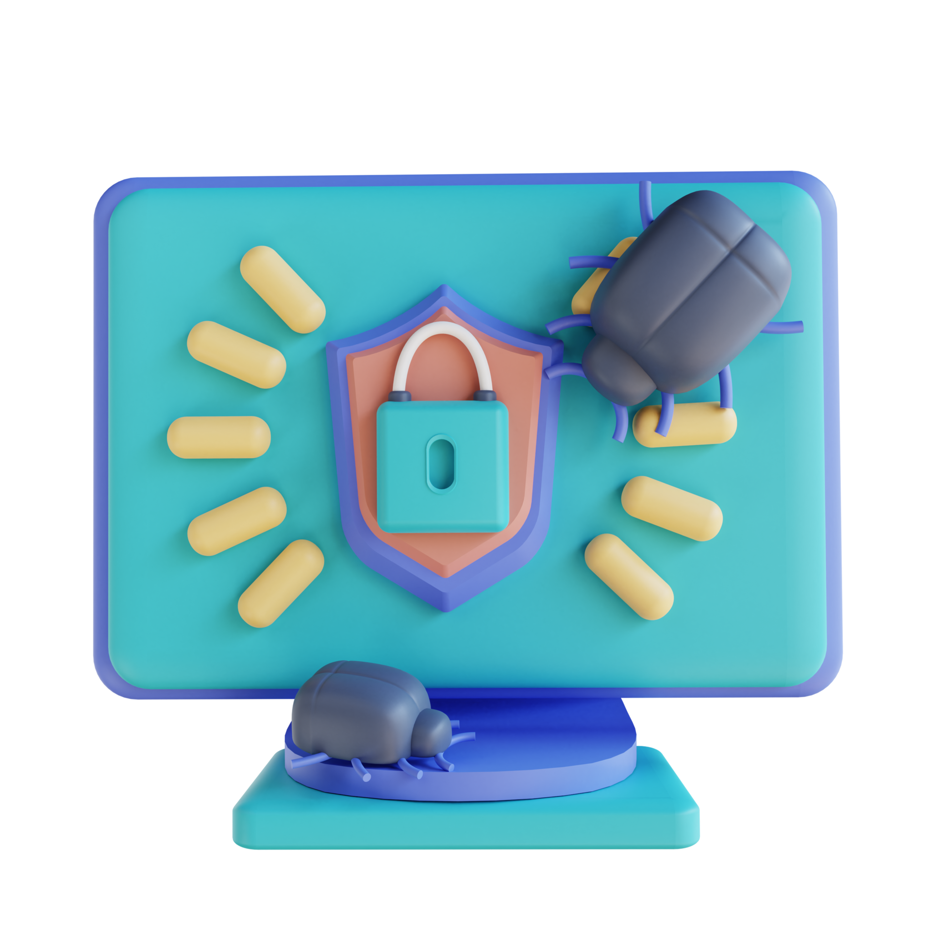 3d Illustration Virus Computer Security 10851981 Png
