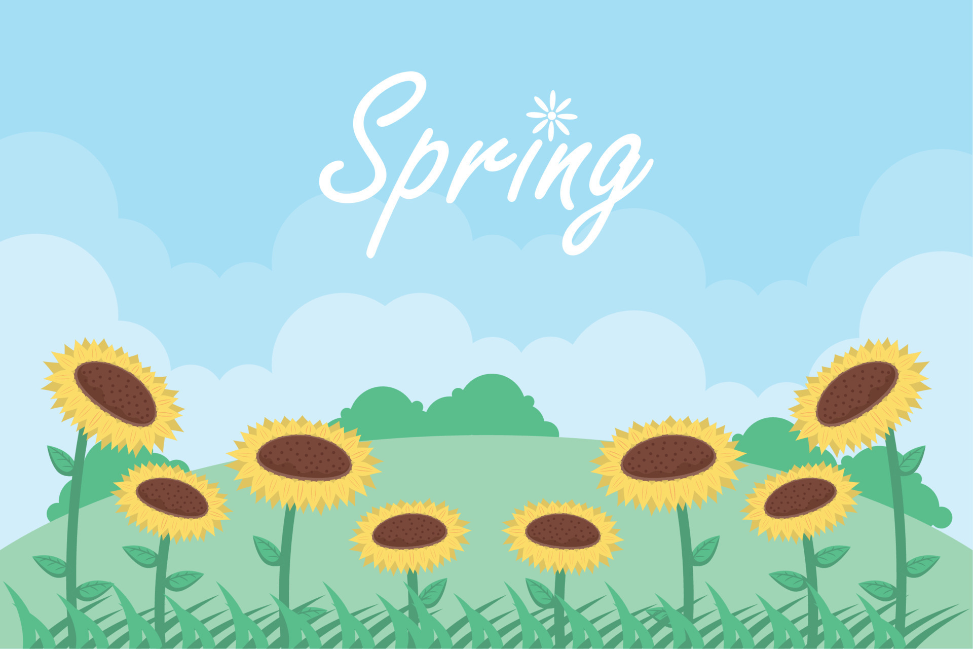 sunflowers garden spring 10852209 Vector Art at Vecteezy