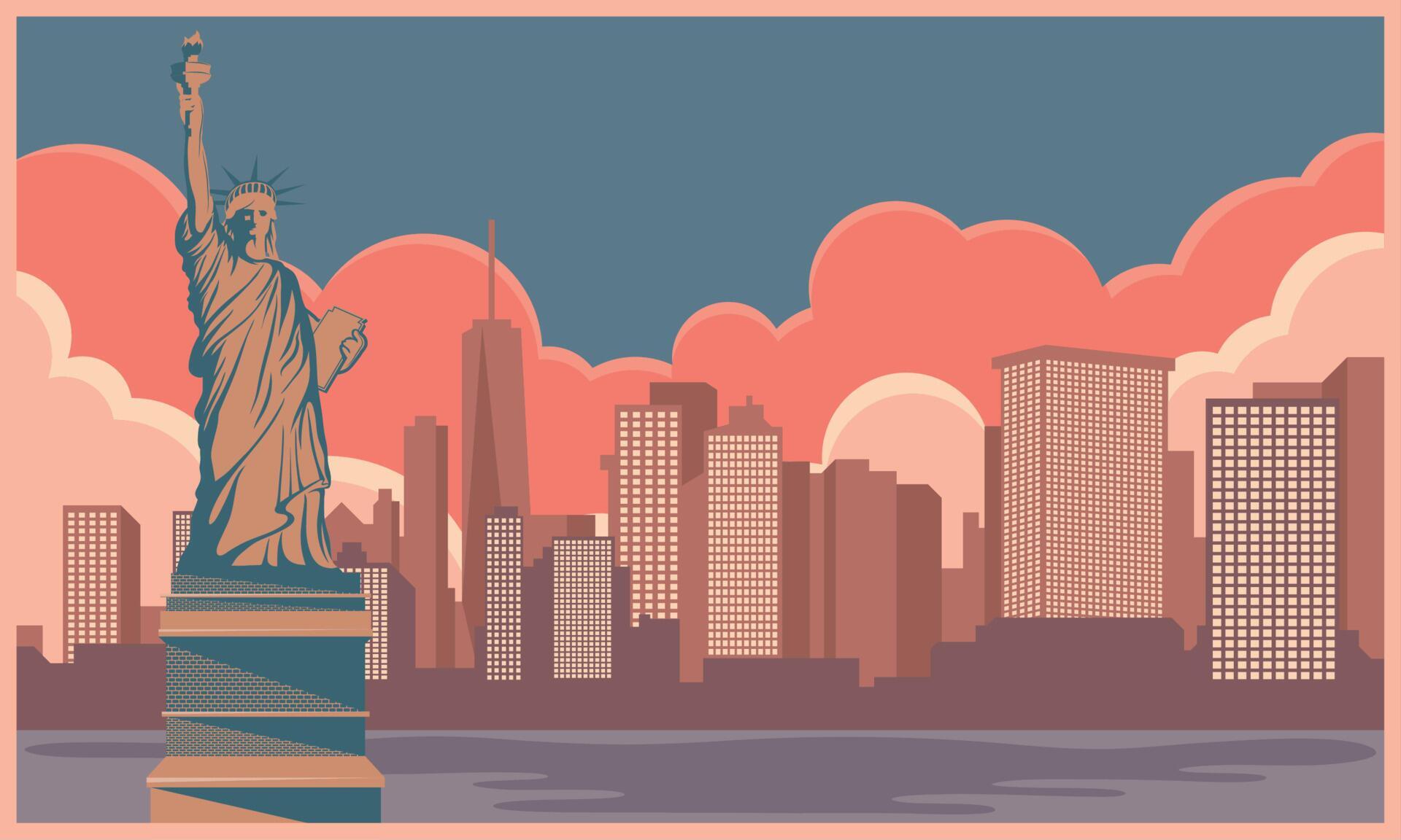 new york city cityscape 10853633 Vector Art at Vecteezy