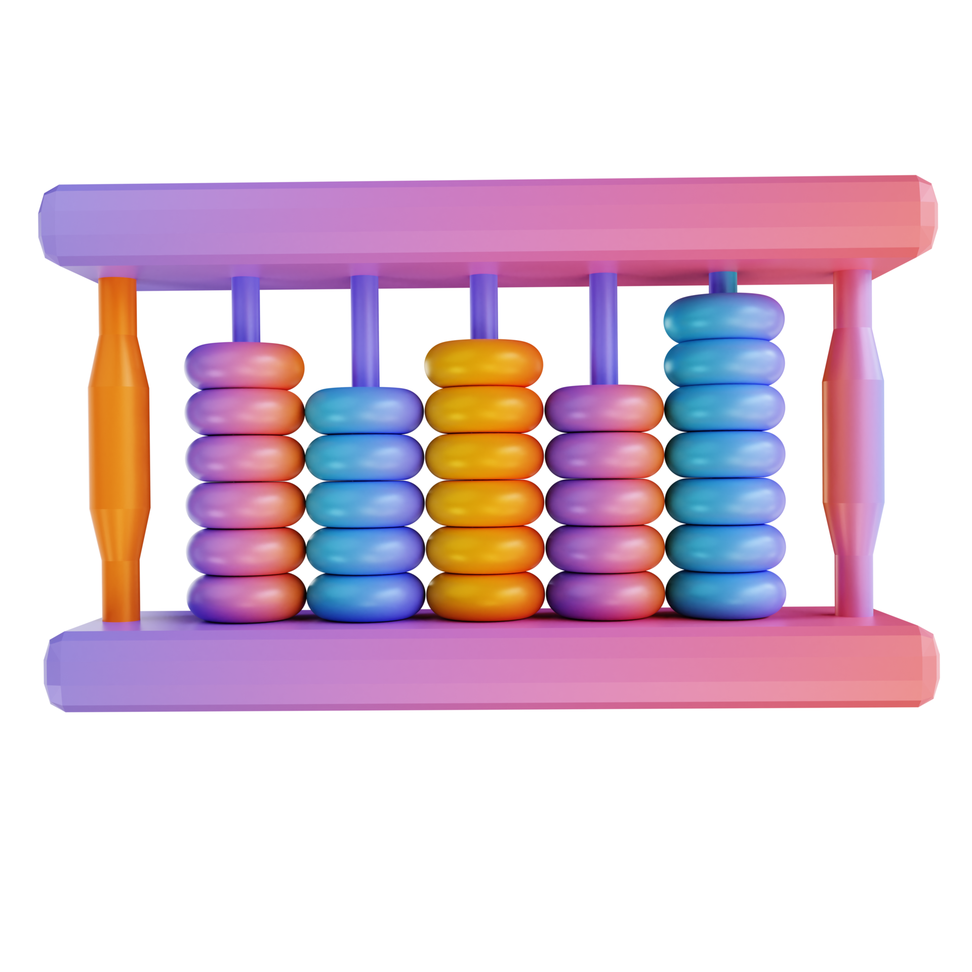3d Illustration Colorful Abacus 10855657 Png
