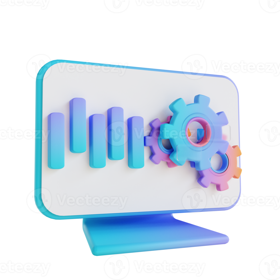 3d Illustration Data Monitoring 10855673 Png