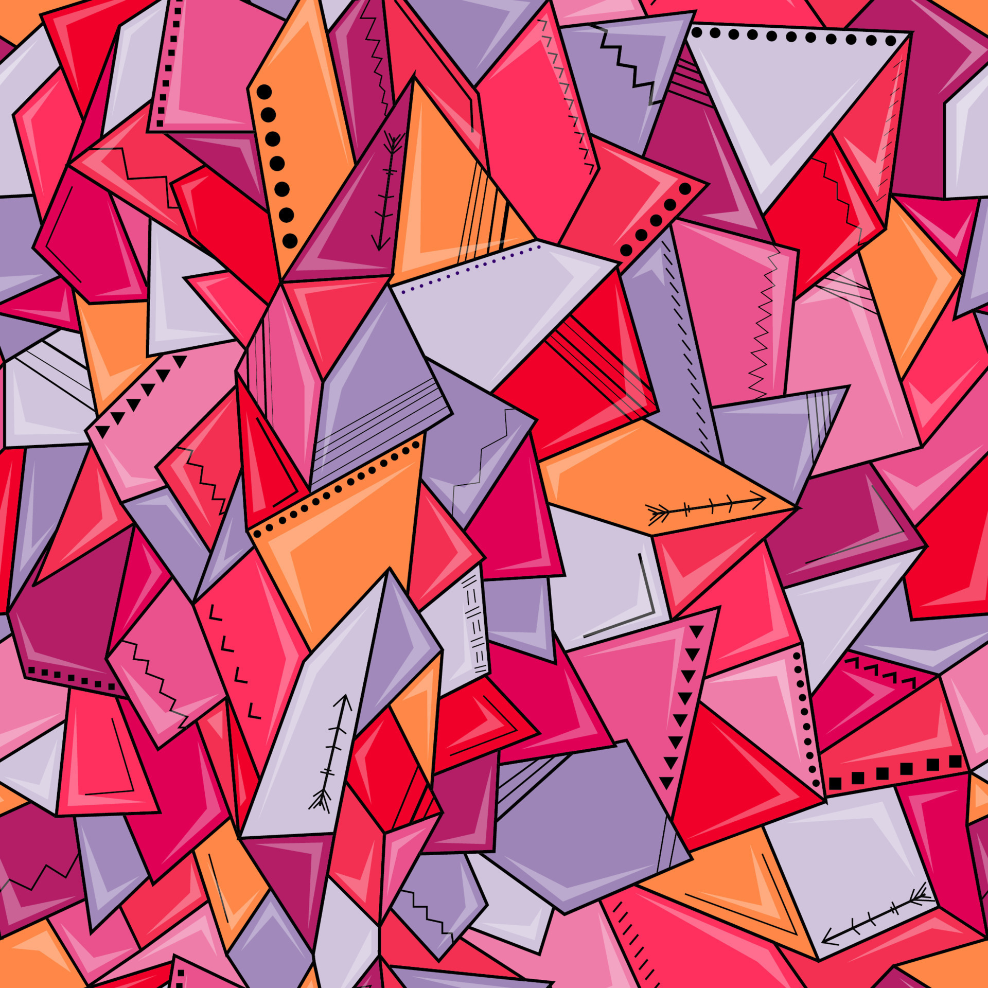 Abstract vector seamless pattern with geometric print. Mosaic pattern ...