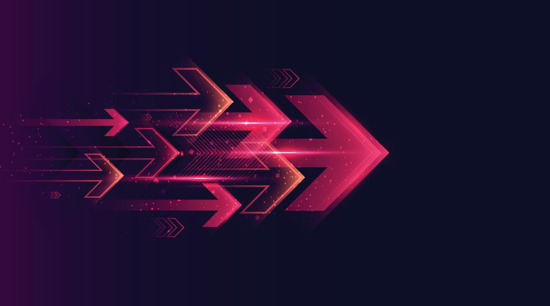 Modern abstract arrows moving at high speed. Dynamic motion. Technology ...