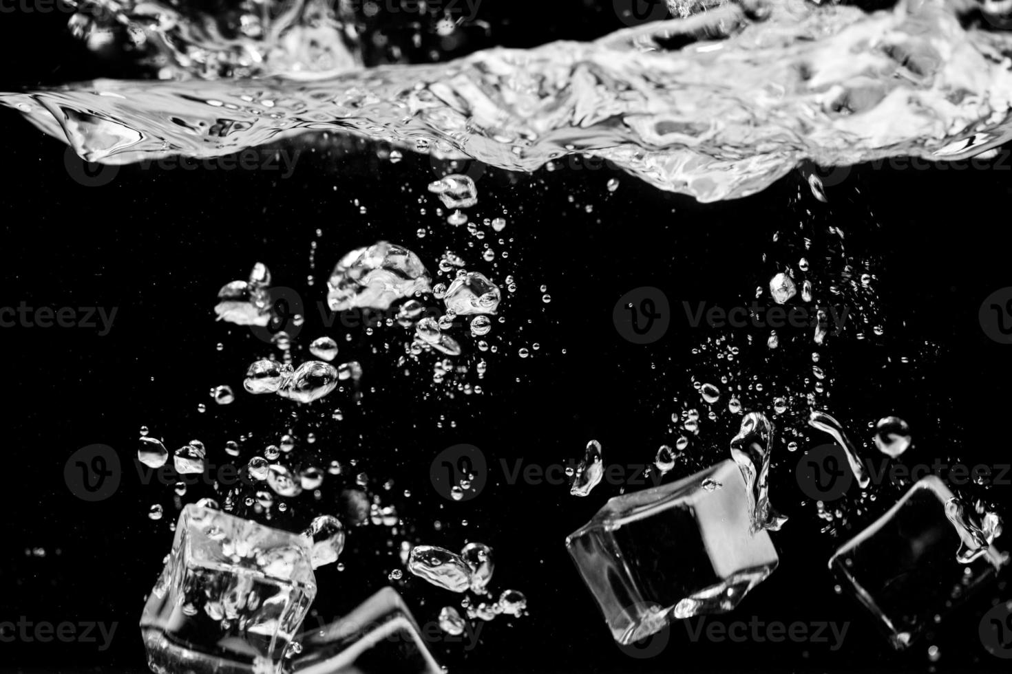 Ice Cube Water Black Background