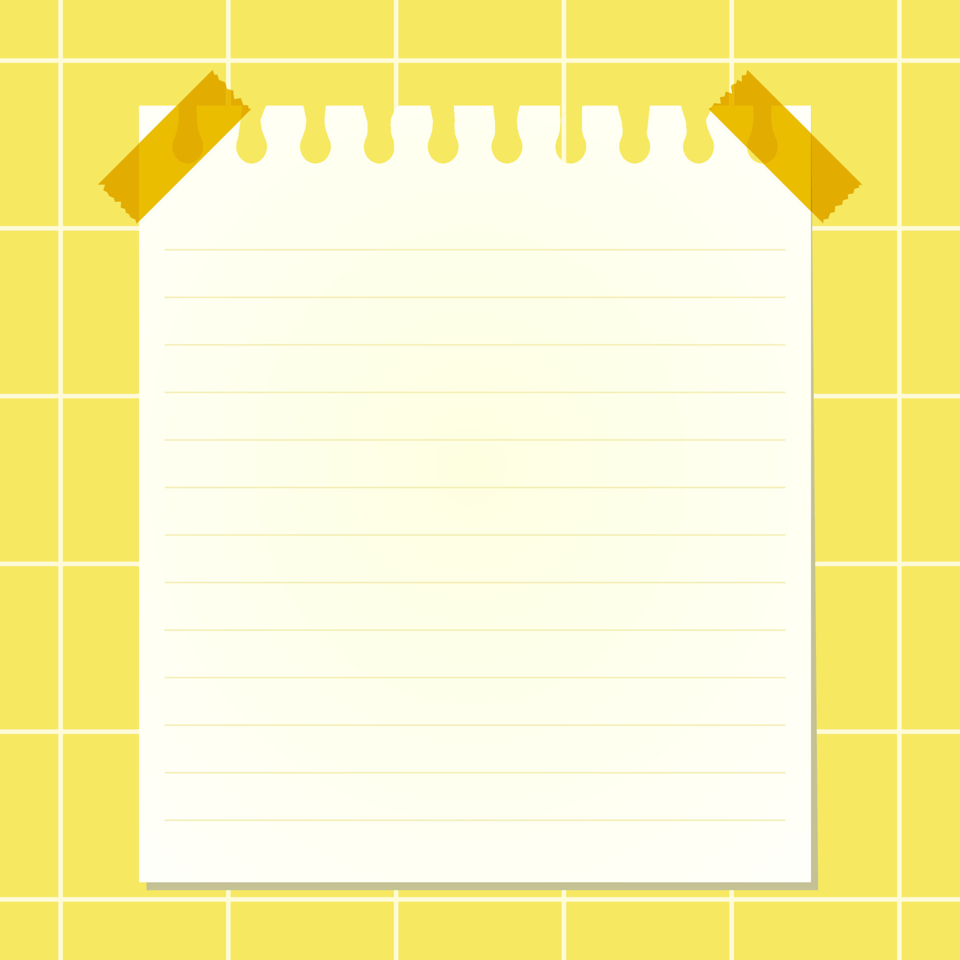 A Lined Note Paper Covered With Transparent Tape On A Yellow Background a-lined-note-paper-covered-with-transparent-tape-on-a-yellow-background