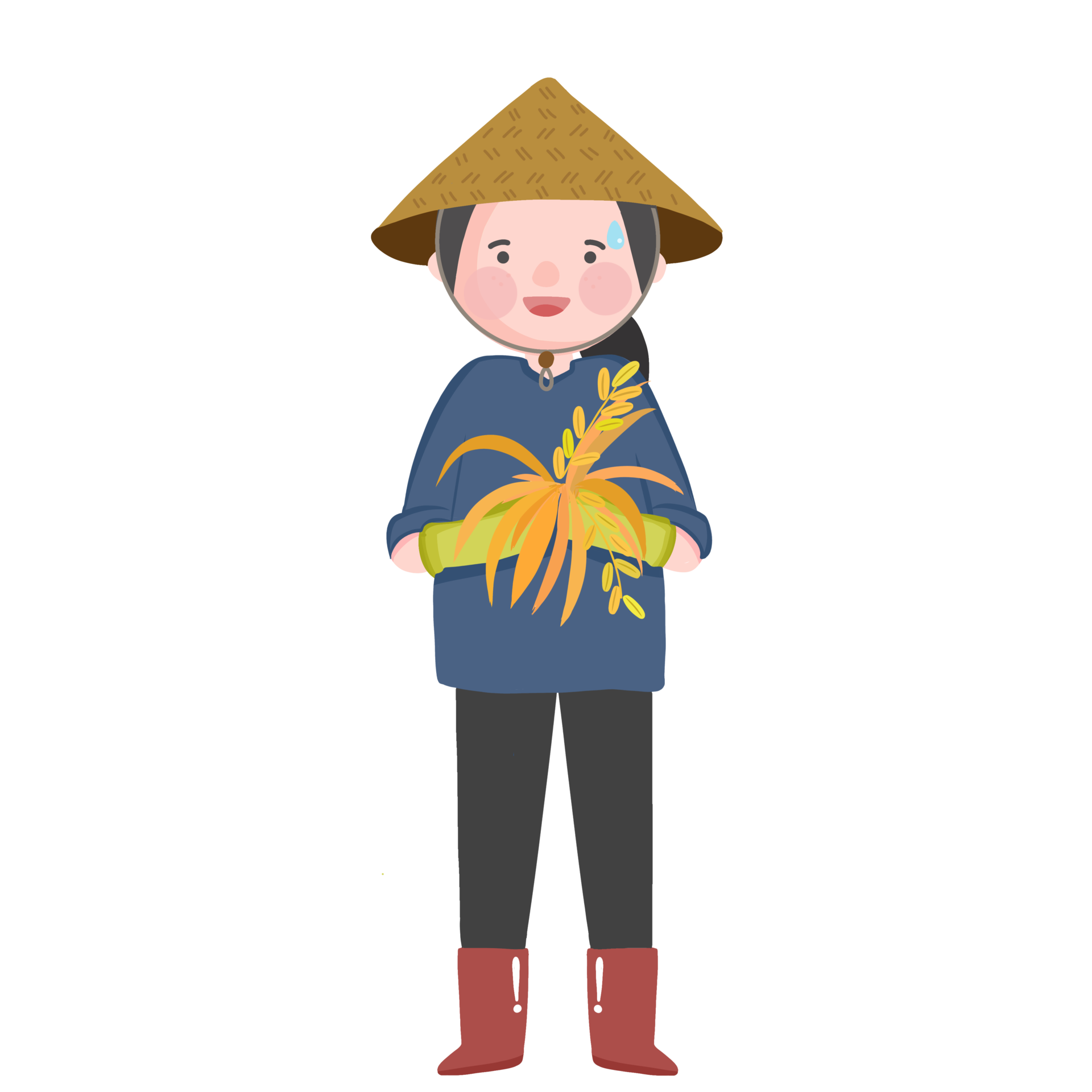 Woman Farmer Agricultural Cartoon Character Illustrations 10864452 Png