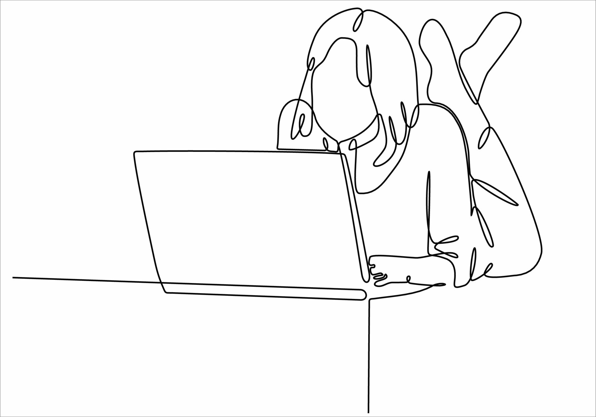 continuous line drawing woman sitting holding laptop 10865033 Vector ... continuous line drawing woman sitting holding laptop 10865033 Vector ...