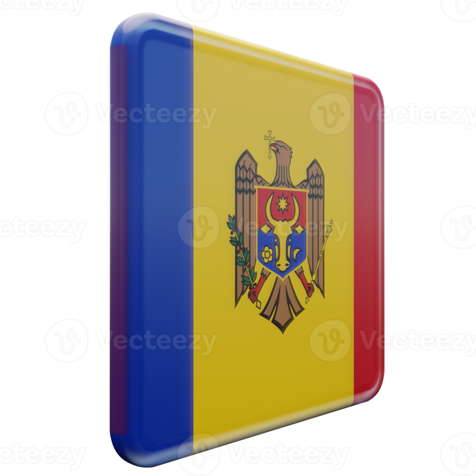 Moldova Left View 3d textured glossy square flag 10865190 PNG Moldova Left View 3d textured glossy square flag 10865190 PNG