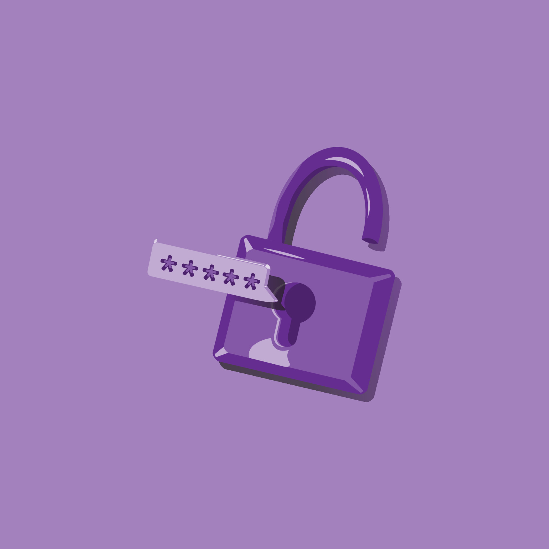 Realistic 3d Padlock Design Lock With Password Personal Data