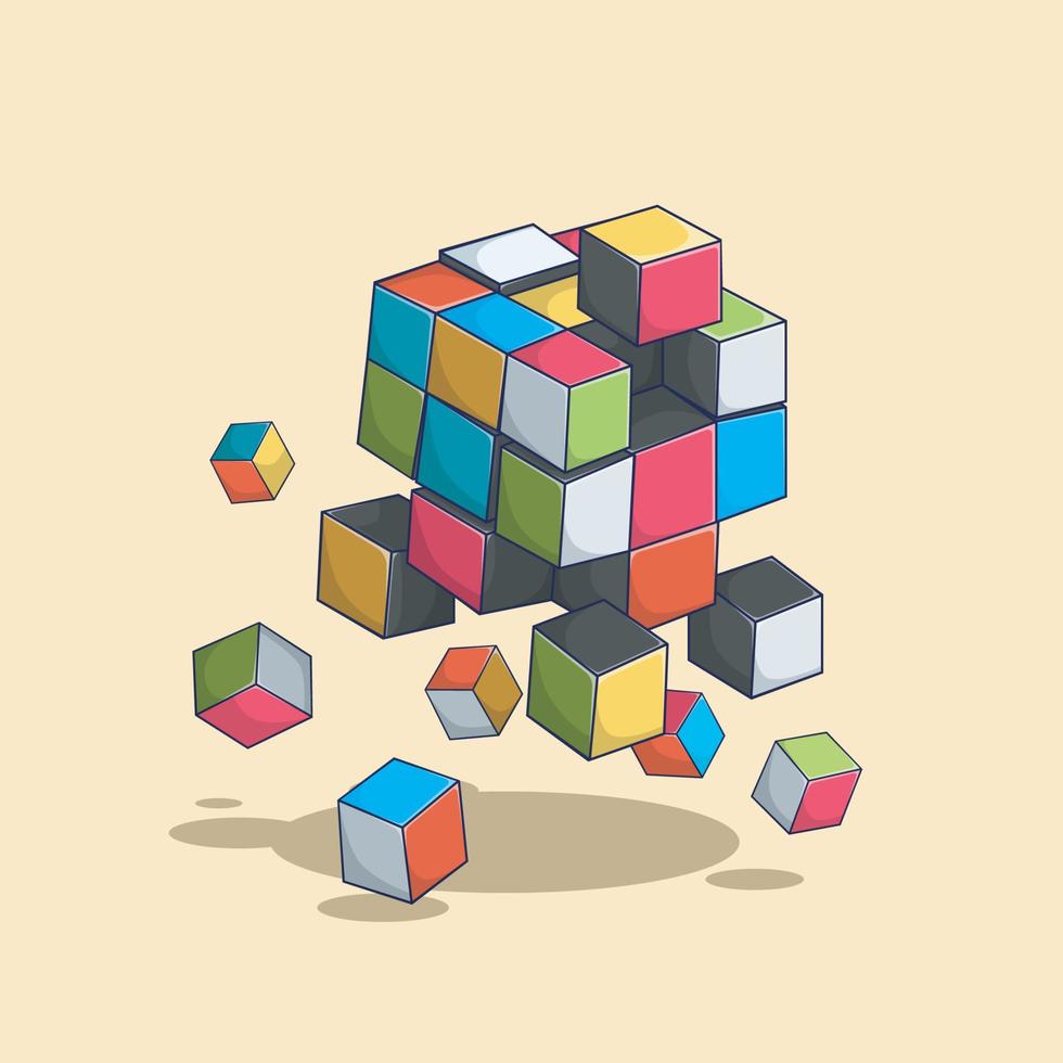 Illustration 3d Cube Puzzle Vector Design 10867139 Vector Art At Vecteezy