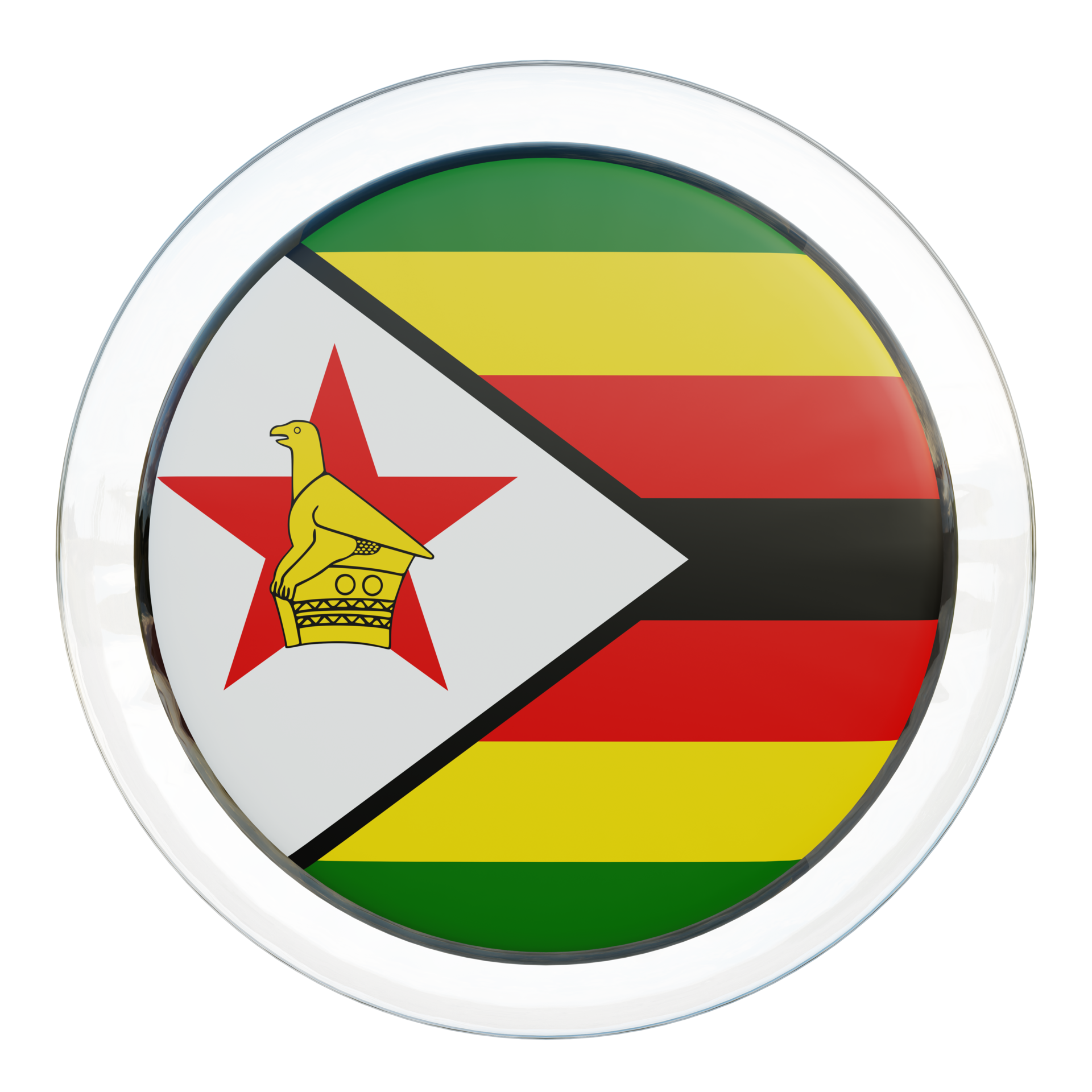 Zimbabwe 3d Textured Glossy Circle Flag 10868281 Png