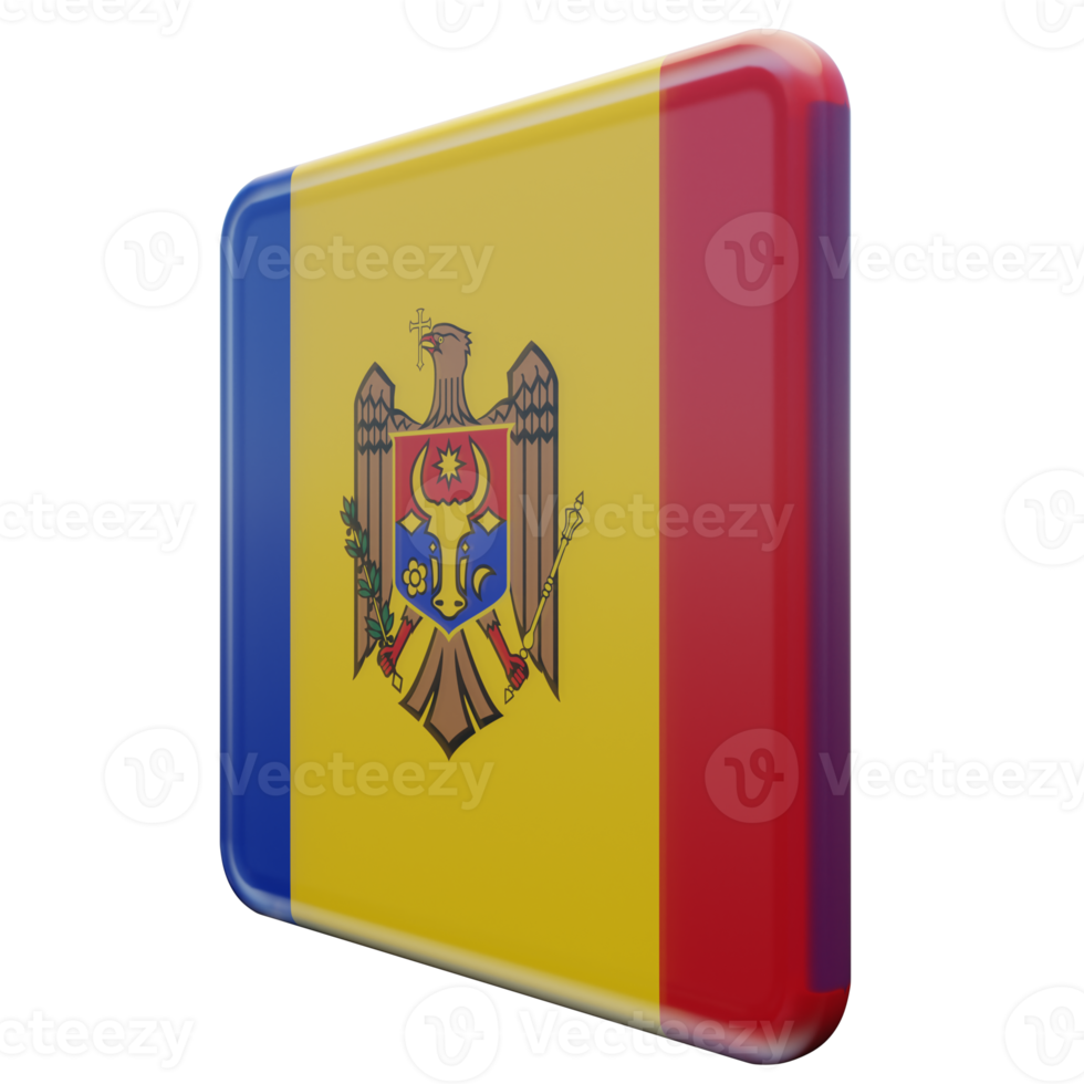 Moldova Right View 3d textured glossy square flag 10868331 PNG Moldova Right View 3d textured glossy square flag 10868331 PNG