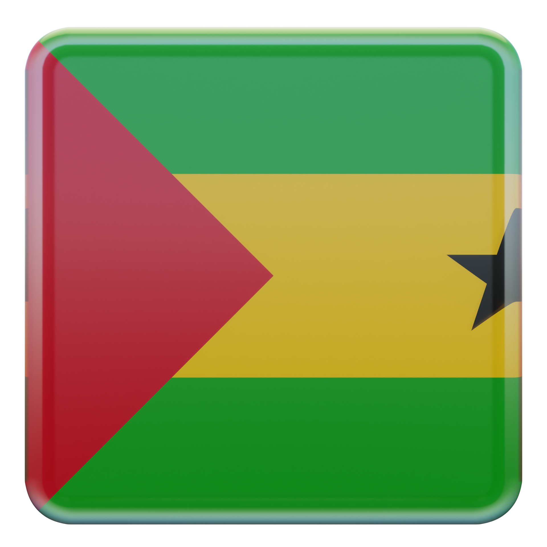 Free Sao Tome And Principe 3d Textured Glossy Square Flag 10869019 Png