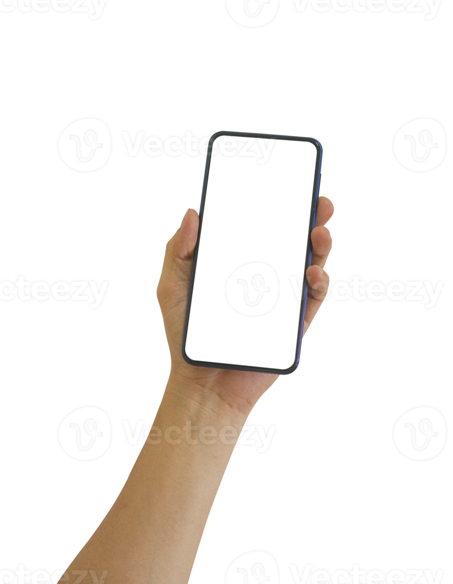 Hand Holding Smart Phone With White Blank Screen Isolated 10869768 Png