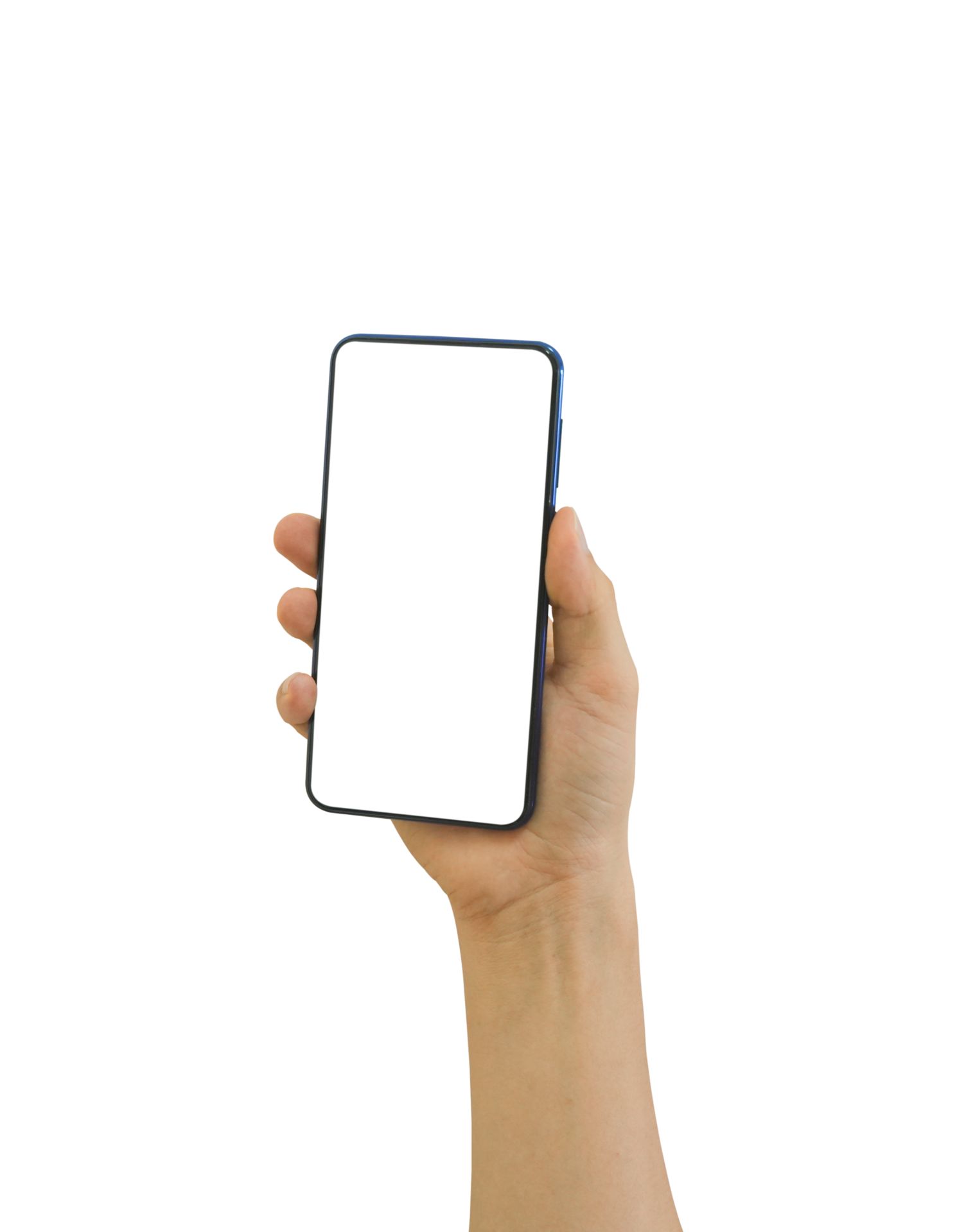Hand Holding Smart Phone With White Blank Screen Isolated 10869770 Png