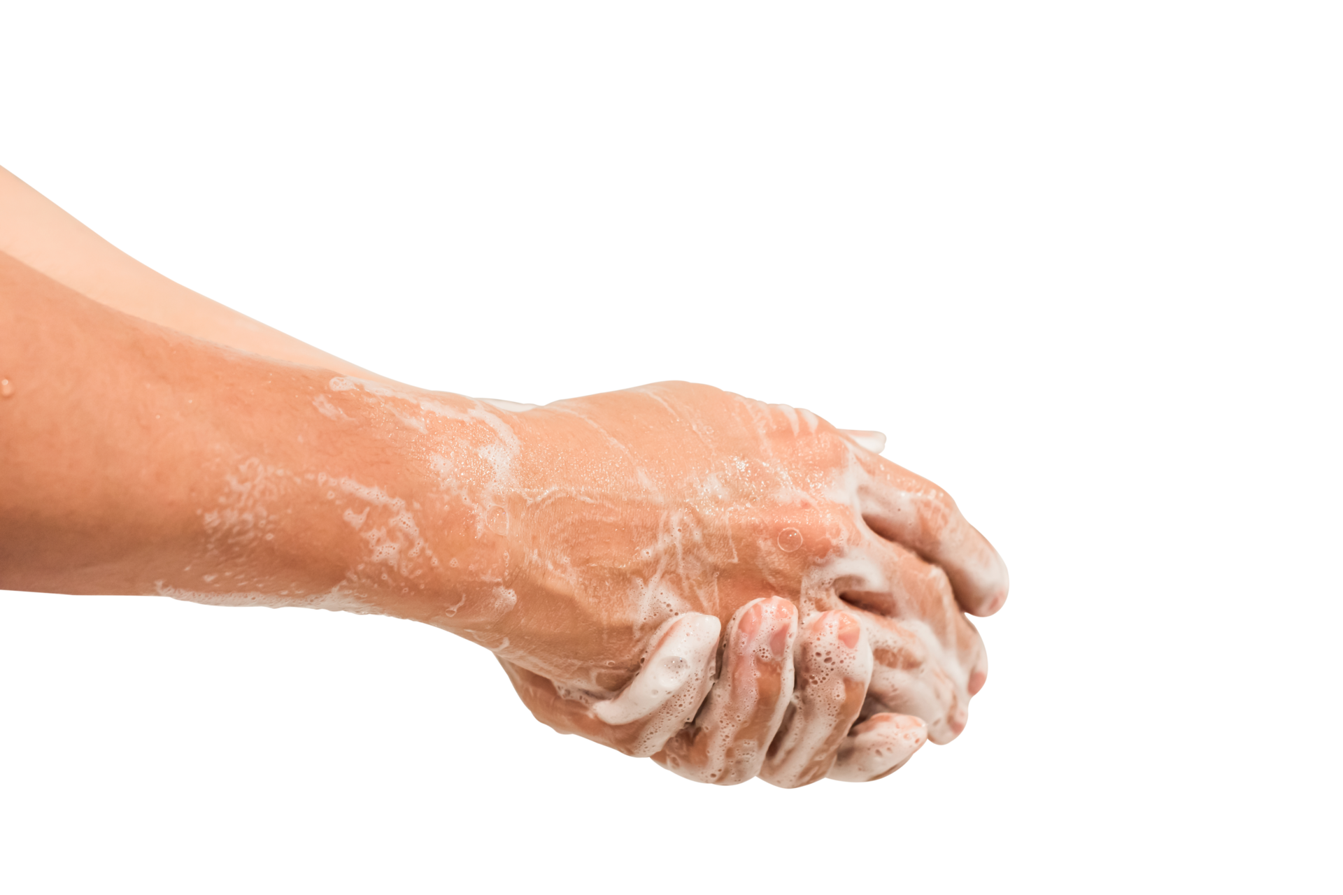 Men hand washing Isolated on white. 10869818 PNG