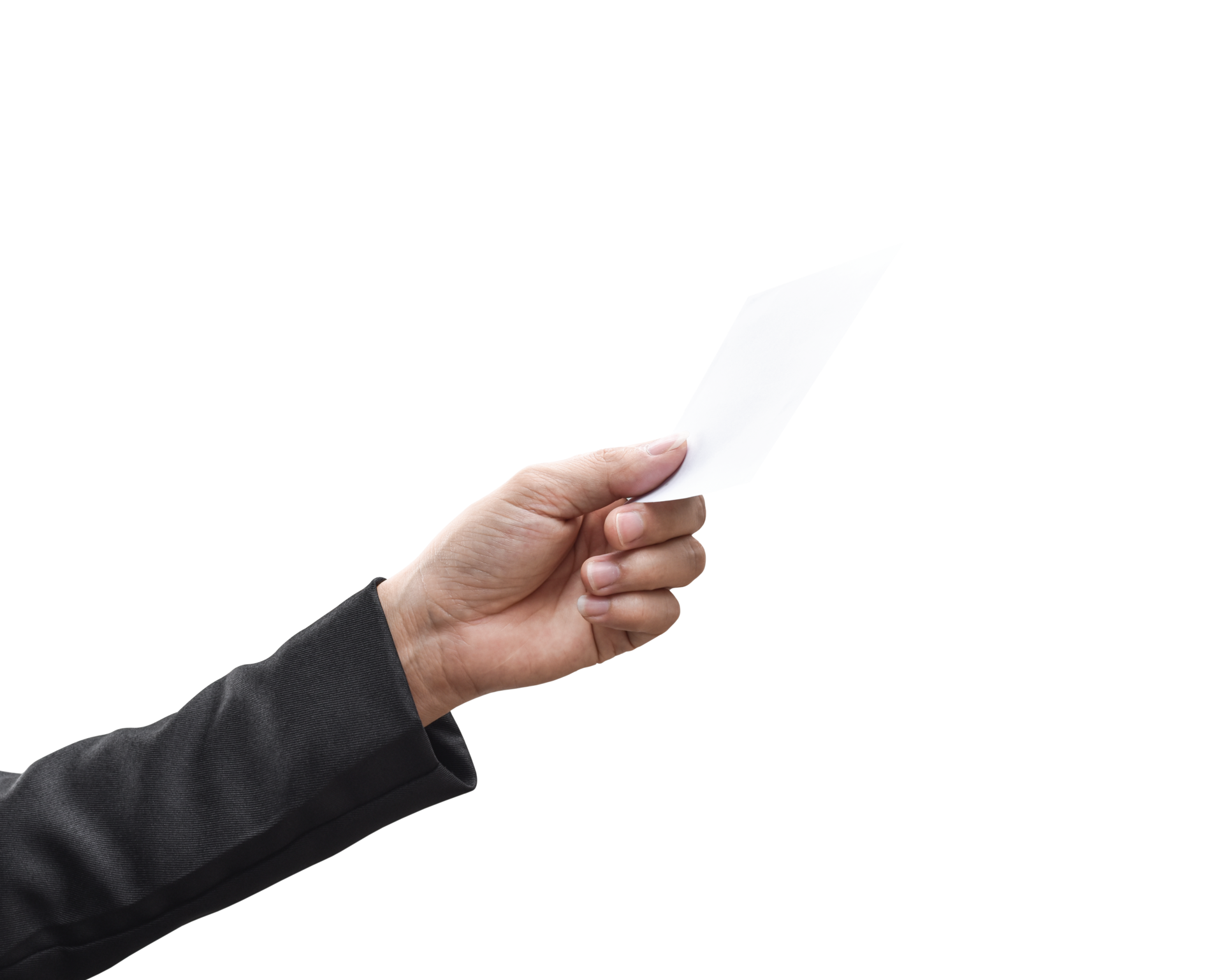 Hand Holding White Paper Isolated Dicut Photos 10870468 Png