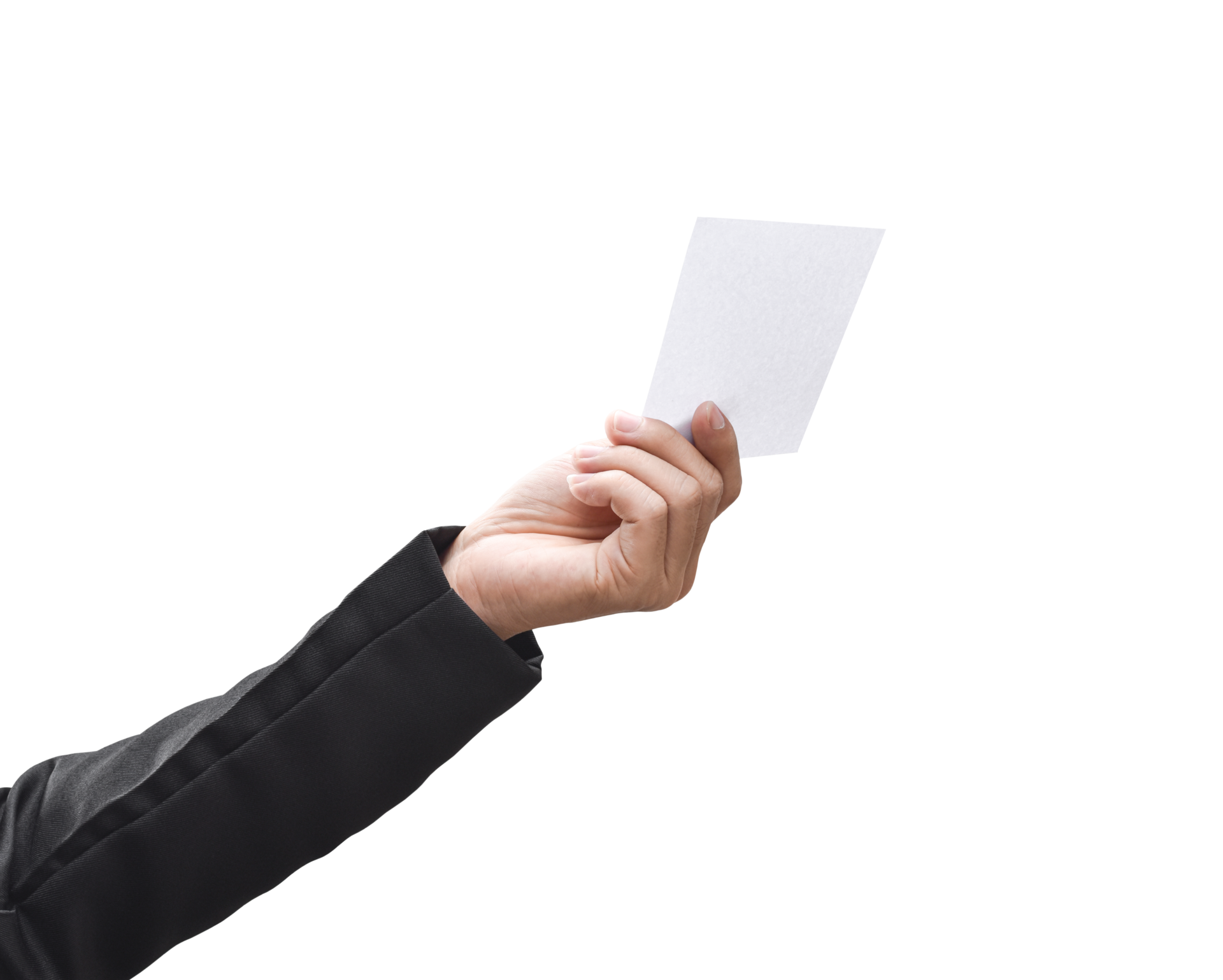 Mão Segurando O Papel Branco Isolado Fotos Cortadas 10870476 Png