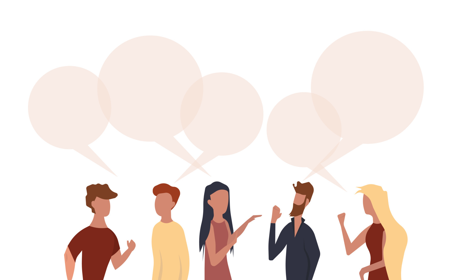 People Chat Talk Dialogue Vector Communicate Illustration Teamwork Network Speech Bubble