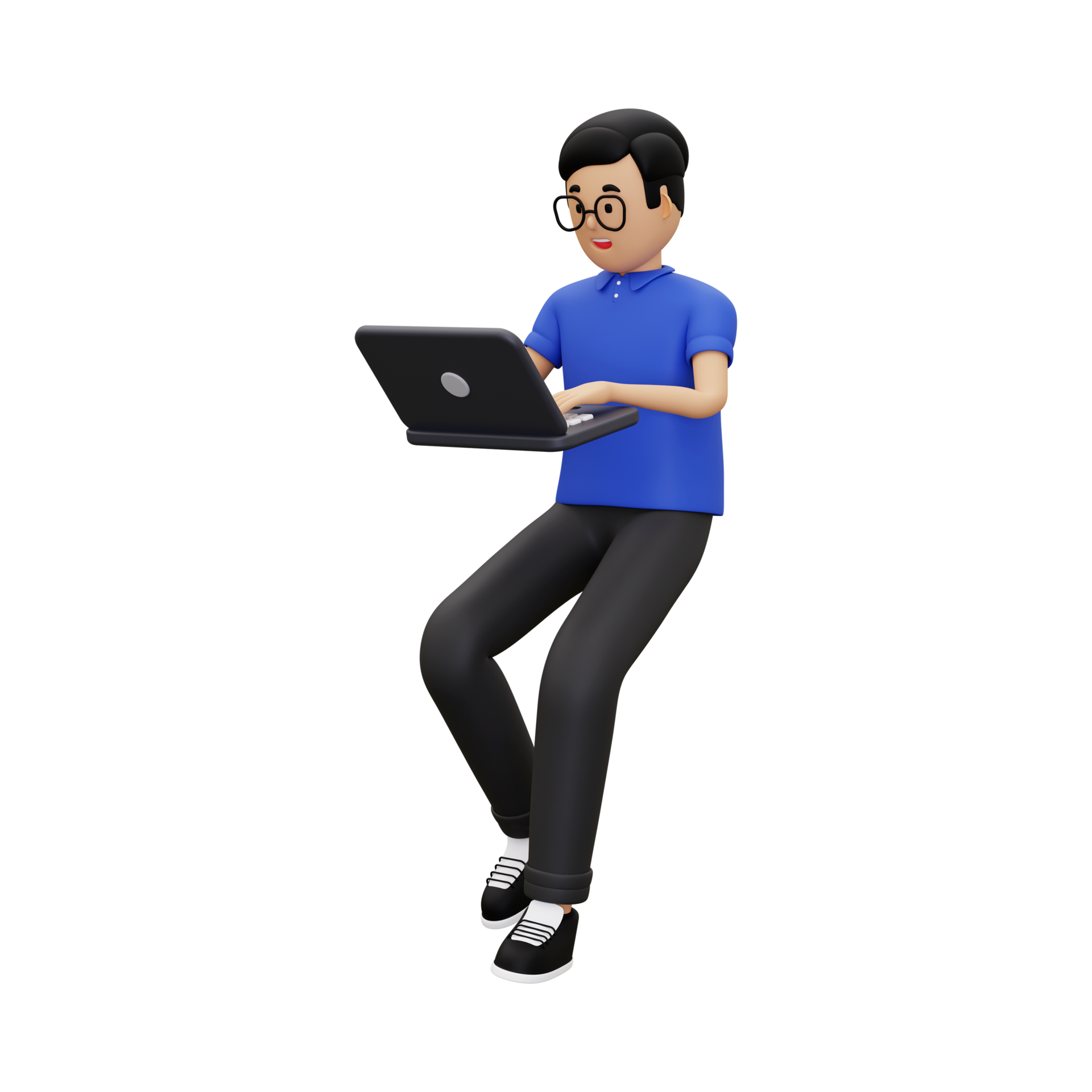 3d man at work using a laptop 10871601 PNG 3d man at work using a laptop 10871601 PNG