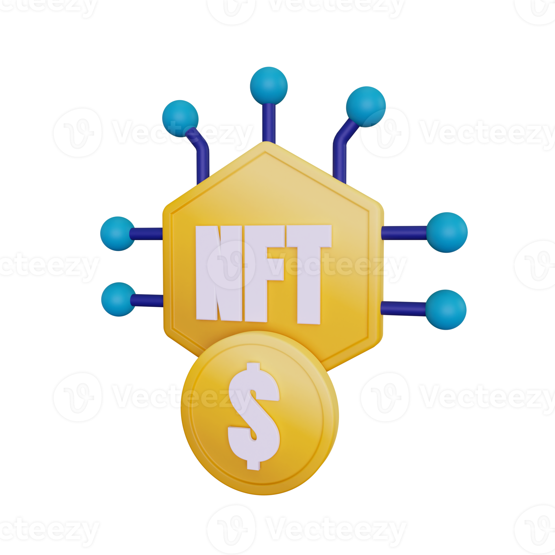 3d NFT with dollar concept illustration 10871783 PNG