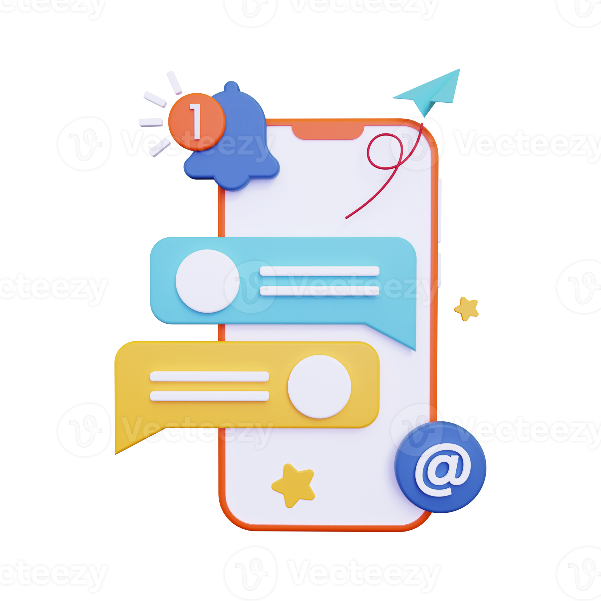 3d Mobile Notification Illustration 10872222 Png