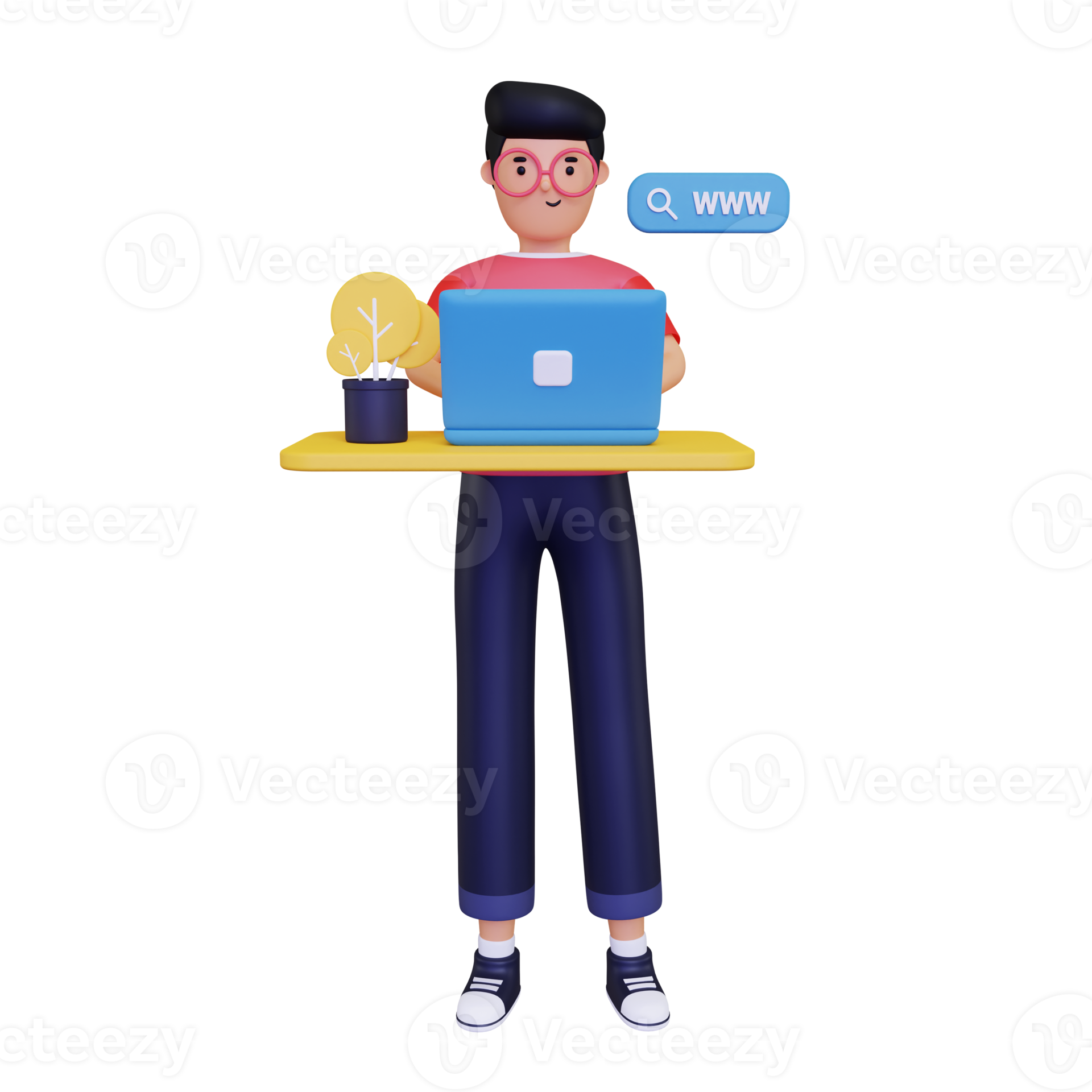3d Man browsing using laptop 10872274 PNG 3d Man browsing using laptop 10872274 PNG