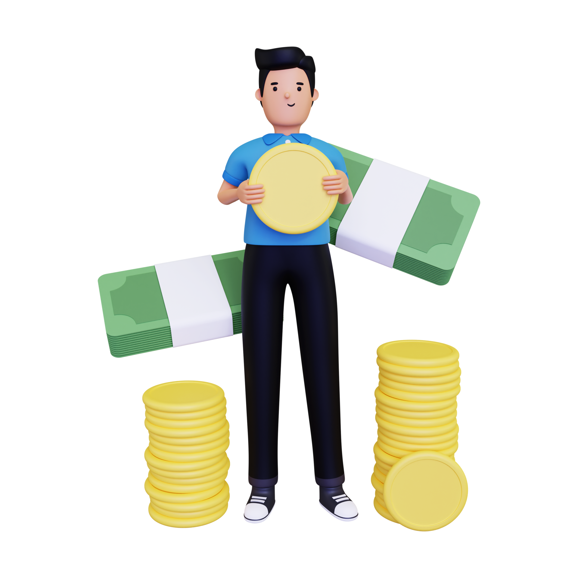3d Male Investor Holding Profit Money 10872316 PNG 3d-male-investor-holding-profit-money-10872316-png