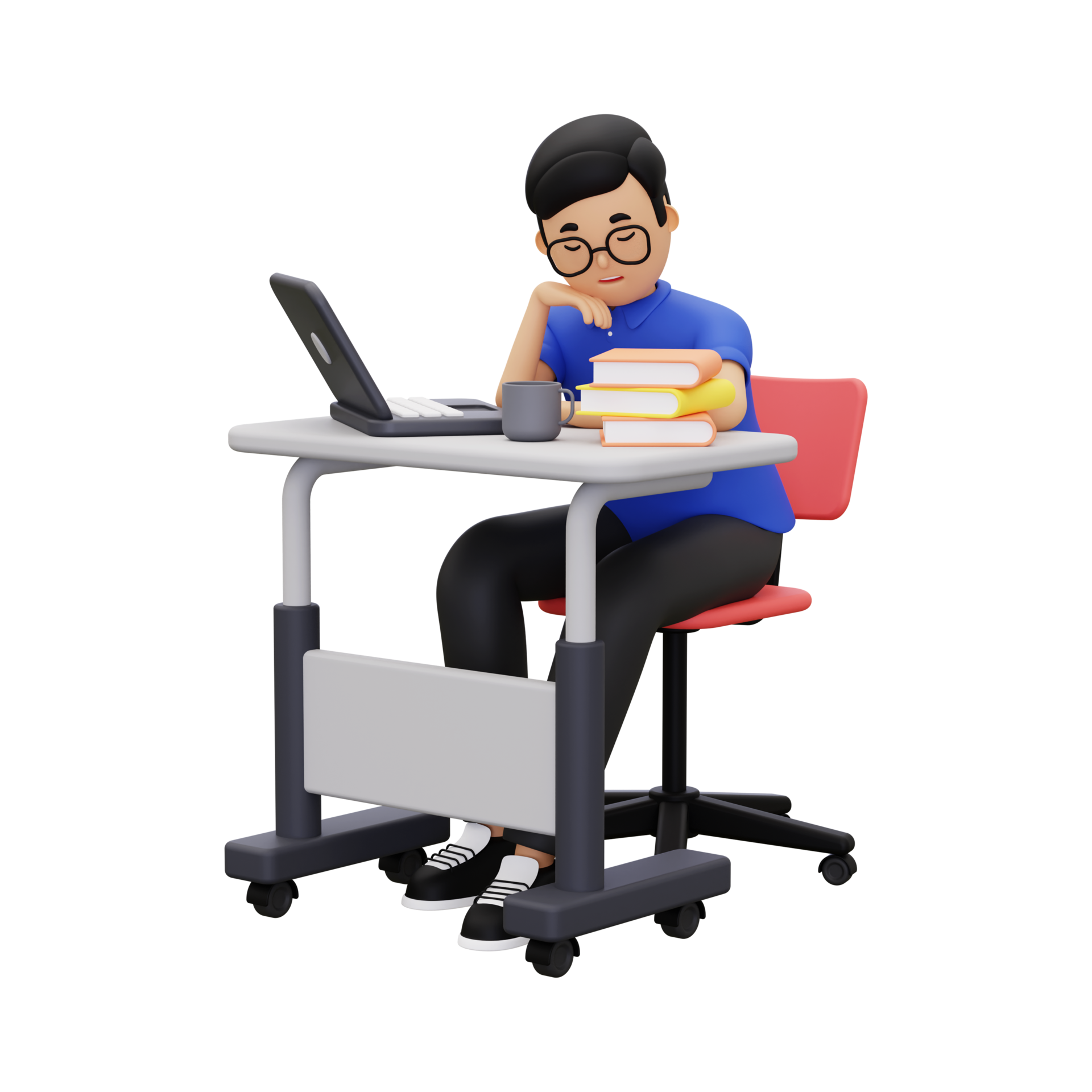 3d man is tired at work 10872501 PNG 3d man is tired at work 10872501 PNG