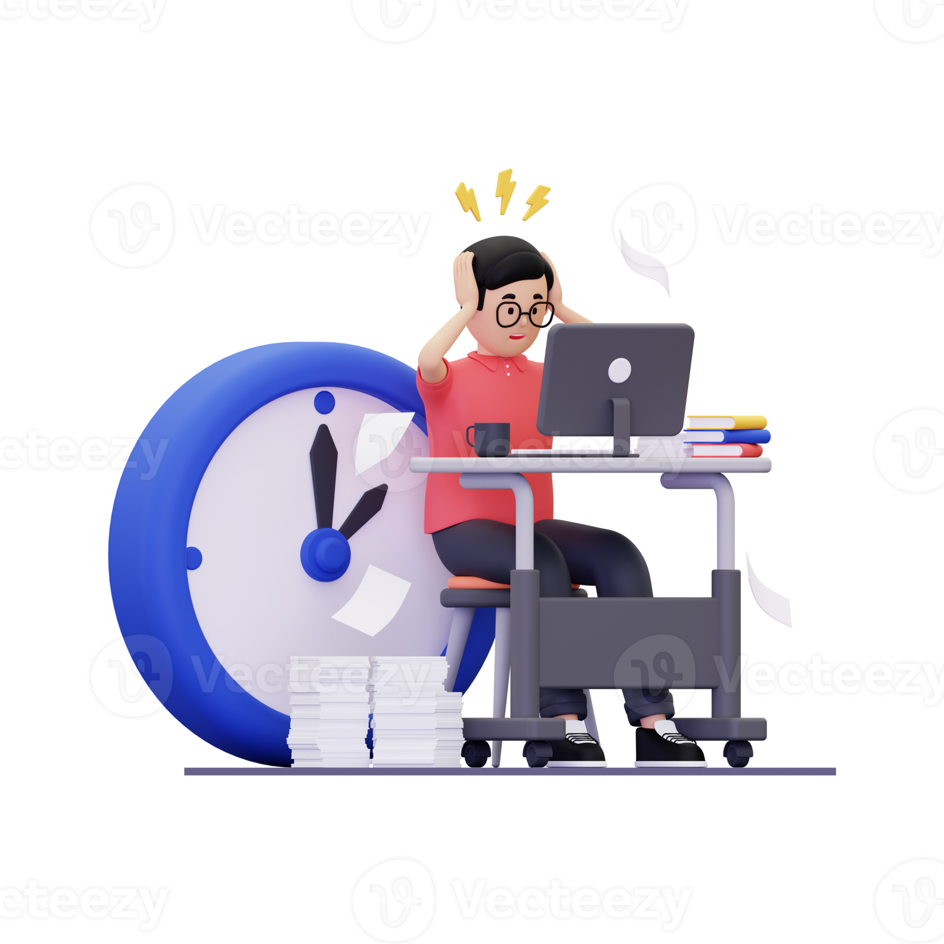 3d Busy employees with busy schedules 10872520 PNG