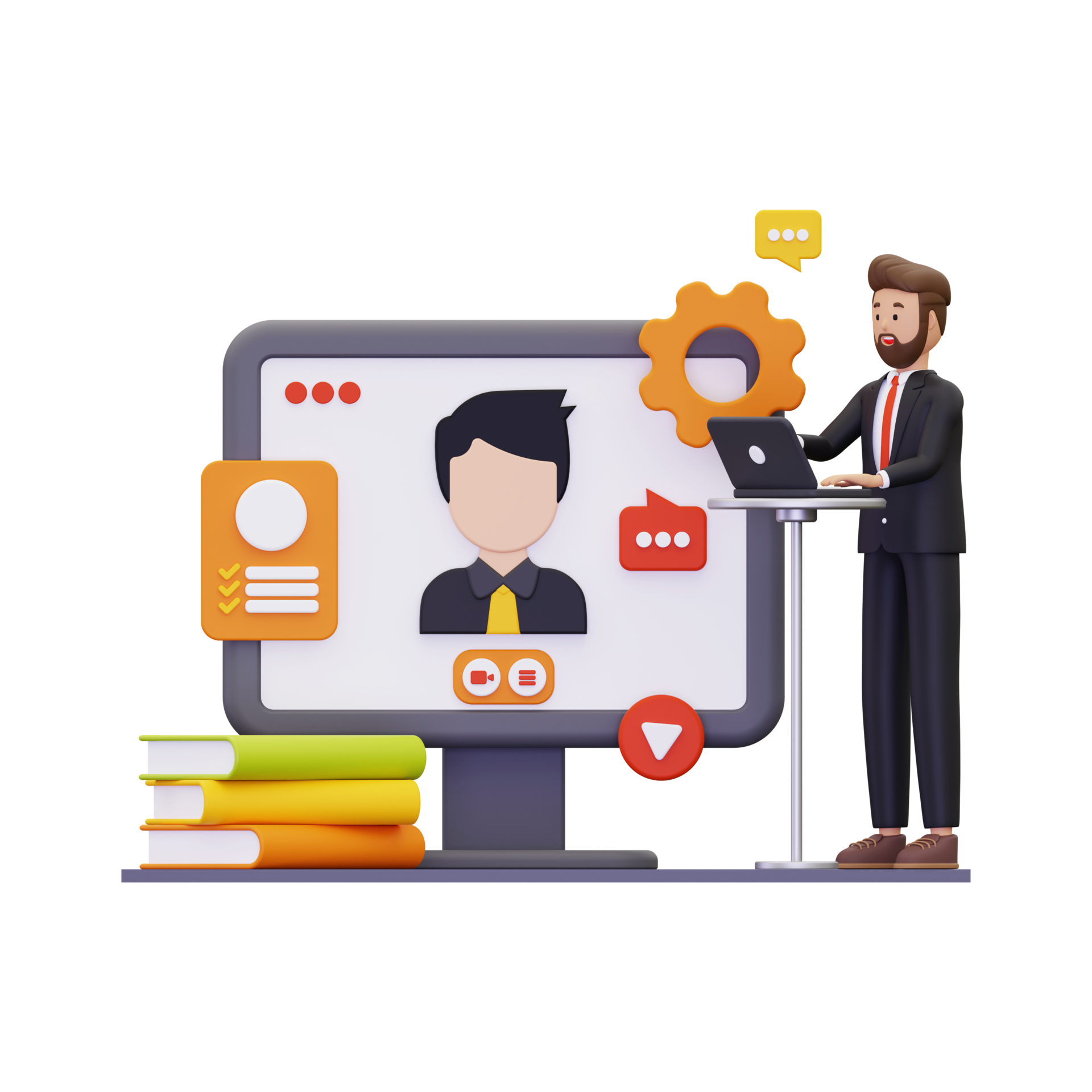 3d online job interview illustration 10872528 PNG 3d online job interview illustration 10872528 PNG