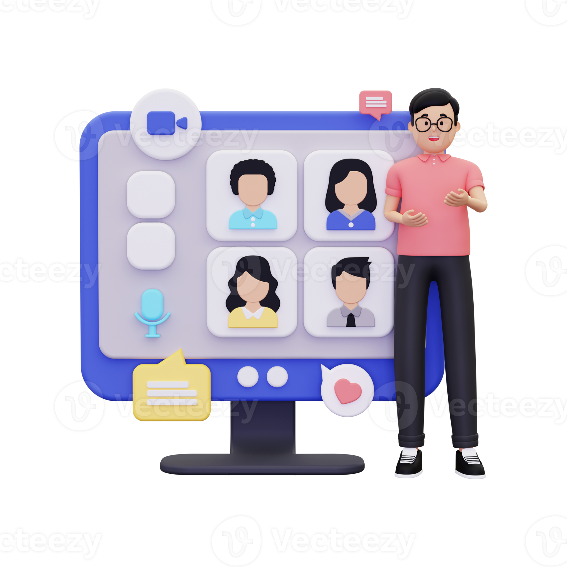 3d Educational Webinar illustration 10872643 PNG