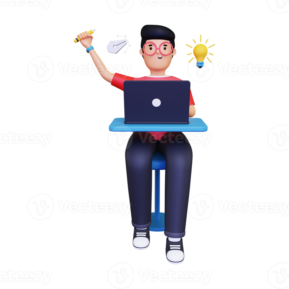3d Graphic Designer At Work 10872705 Png