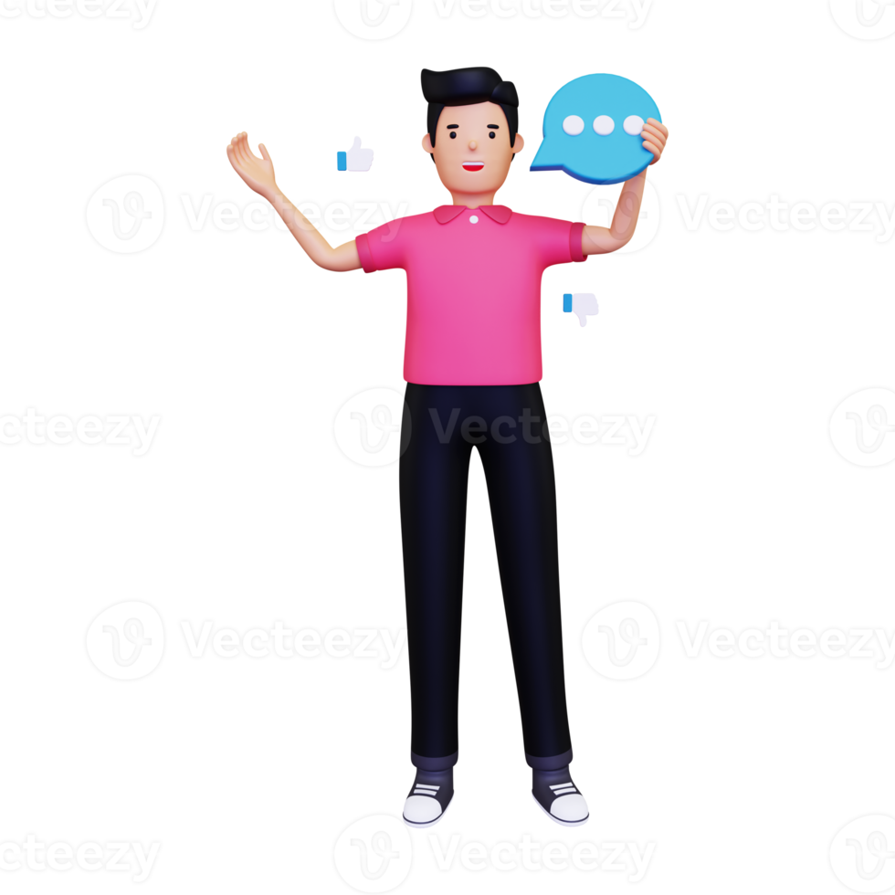 3d Man Giving Feedback 10872854 Png