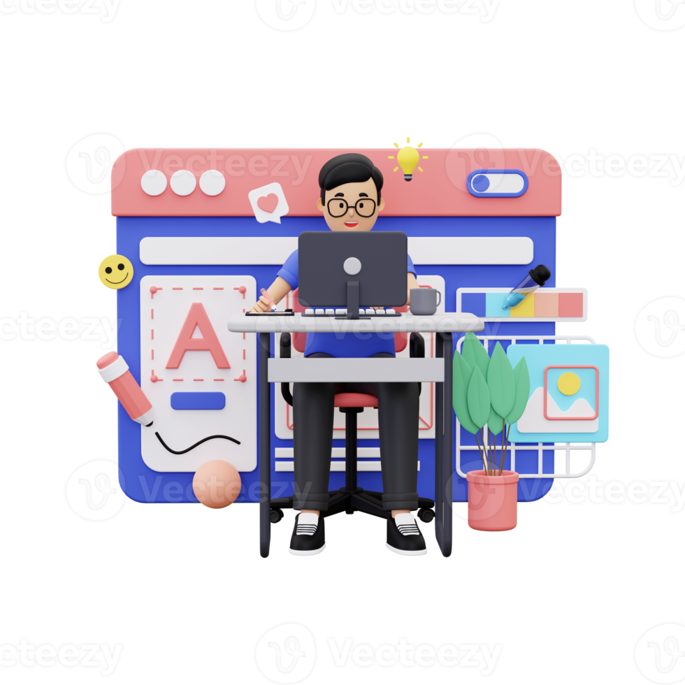 3d Graphic designer working in office 10872897 PNG 3d Graphic designer working in office 10872897 PNG