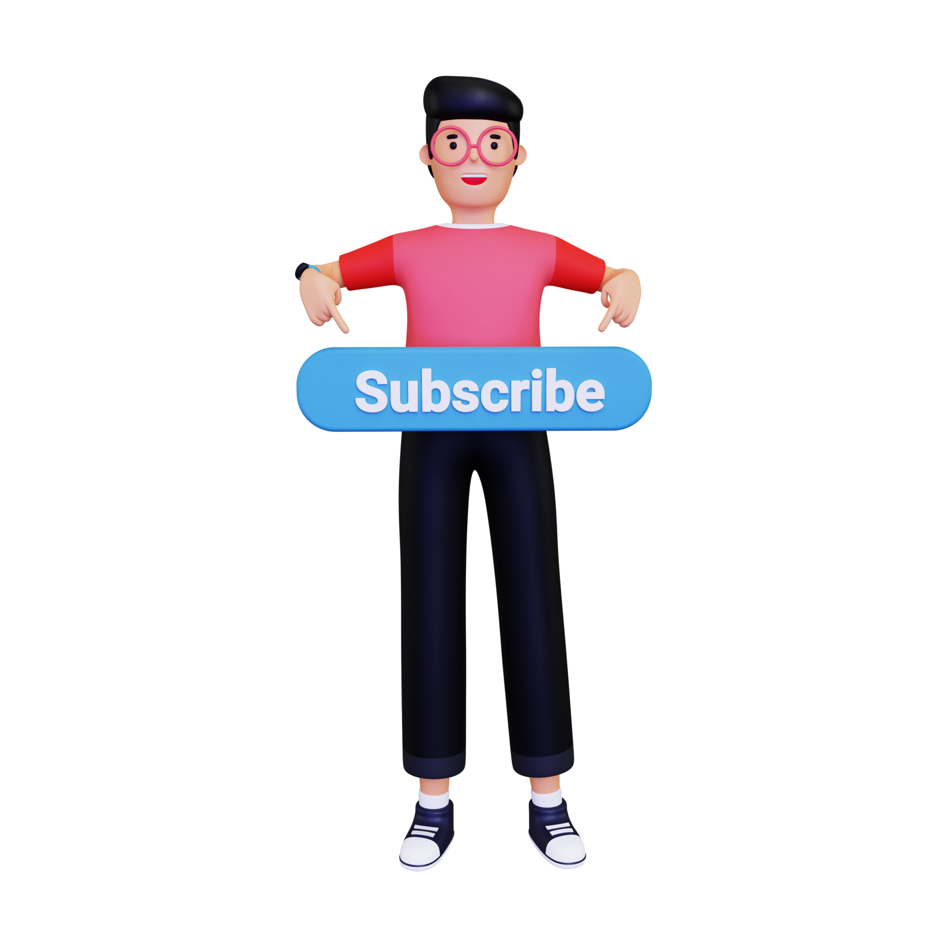 3d Man Pointing To The Subscribe Button 10873268 Png