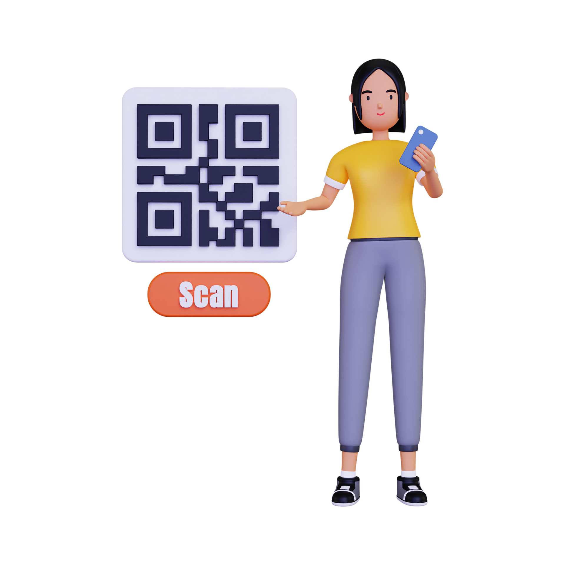 Ilustración de código qr de uso 3d 10873289 PNG