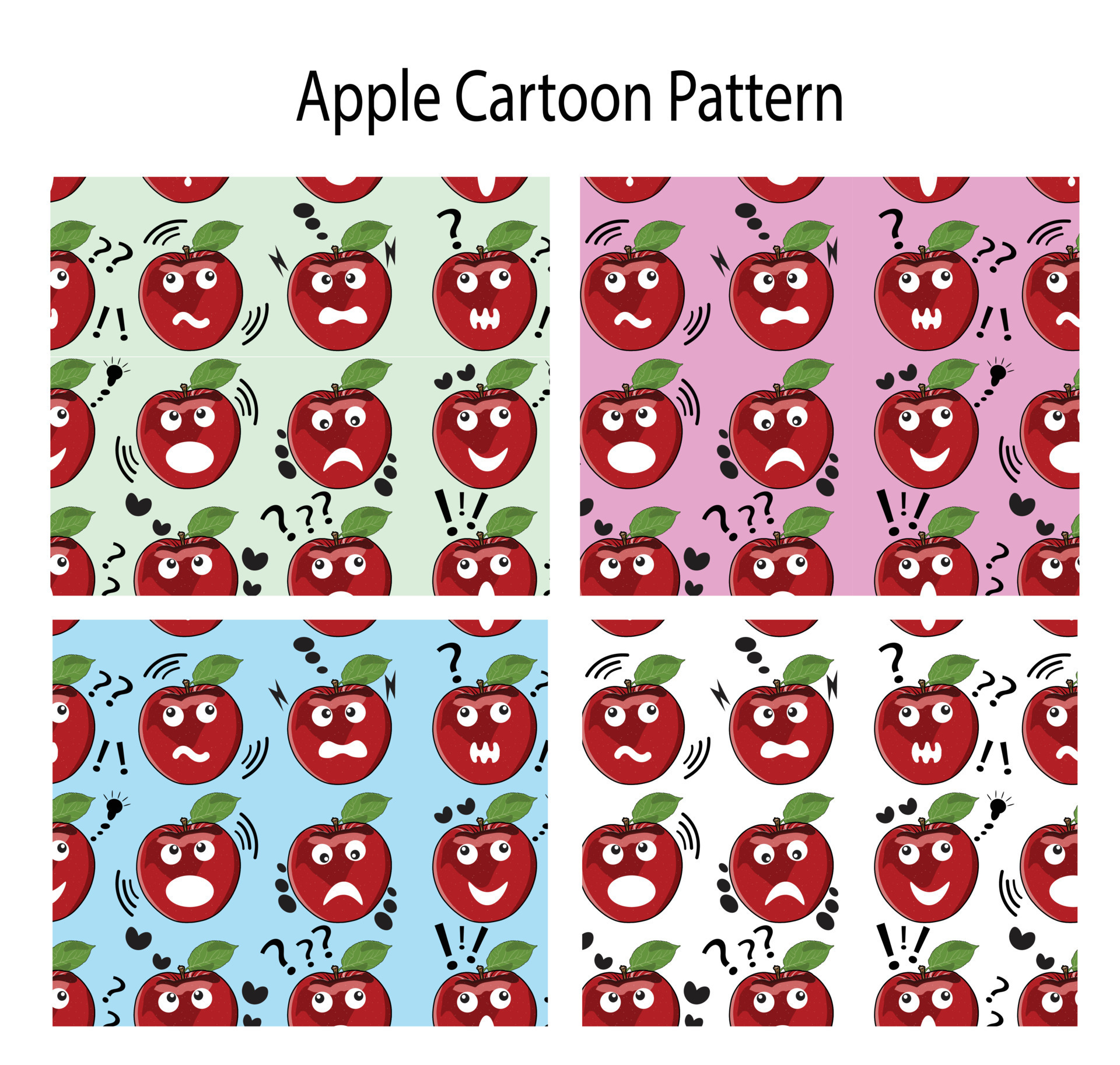 Apple Seamless Pattern in Different Background 10873632 Vector Art at ...