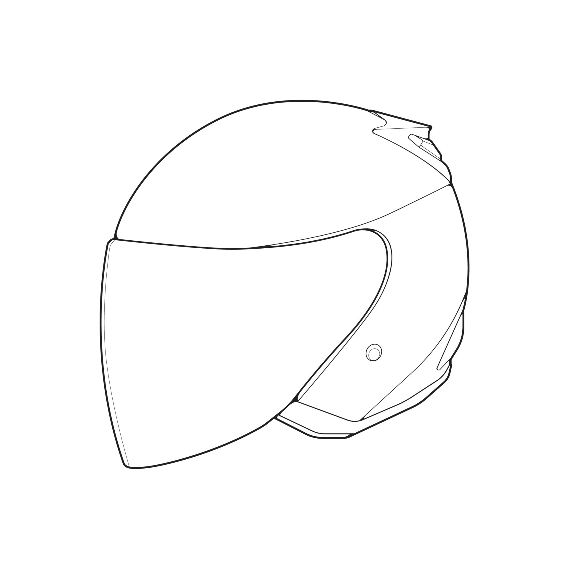 Template Helmet Half Face Line Art Helmet Vector Illustration Line Art Vector Helmet Vector