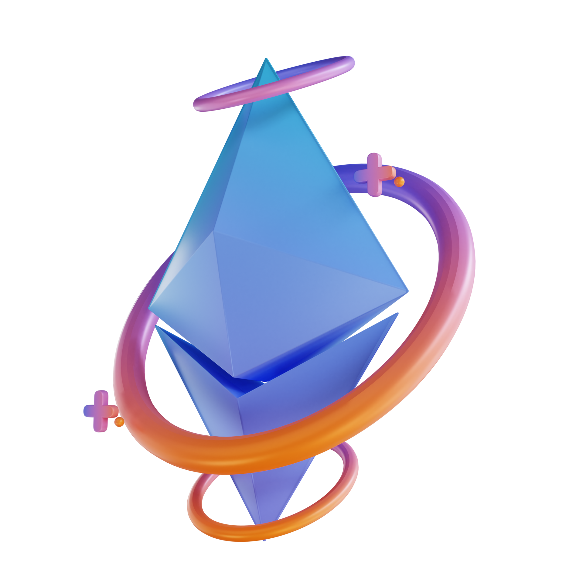 3D illustration Ethereum and ring 10877536 PNG
