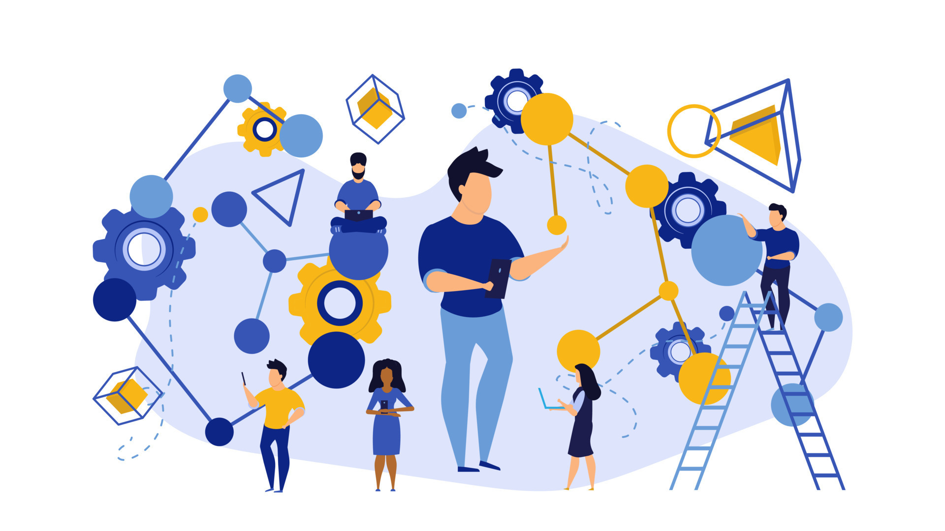 Person scientist people artificial intelligence vector concept ...