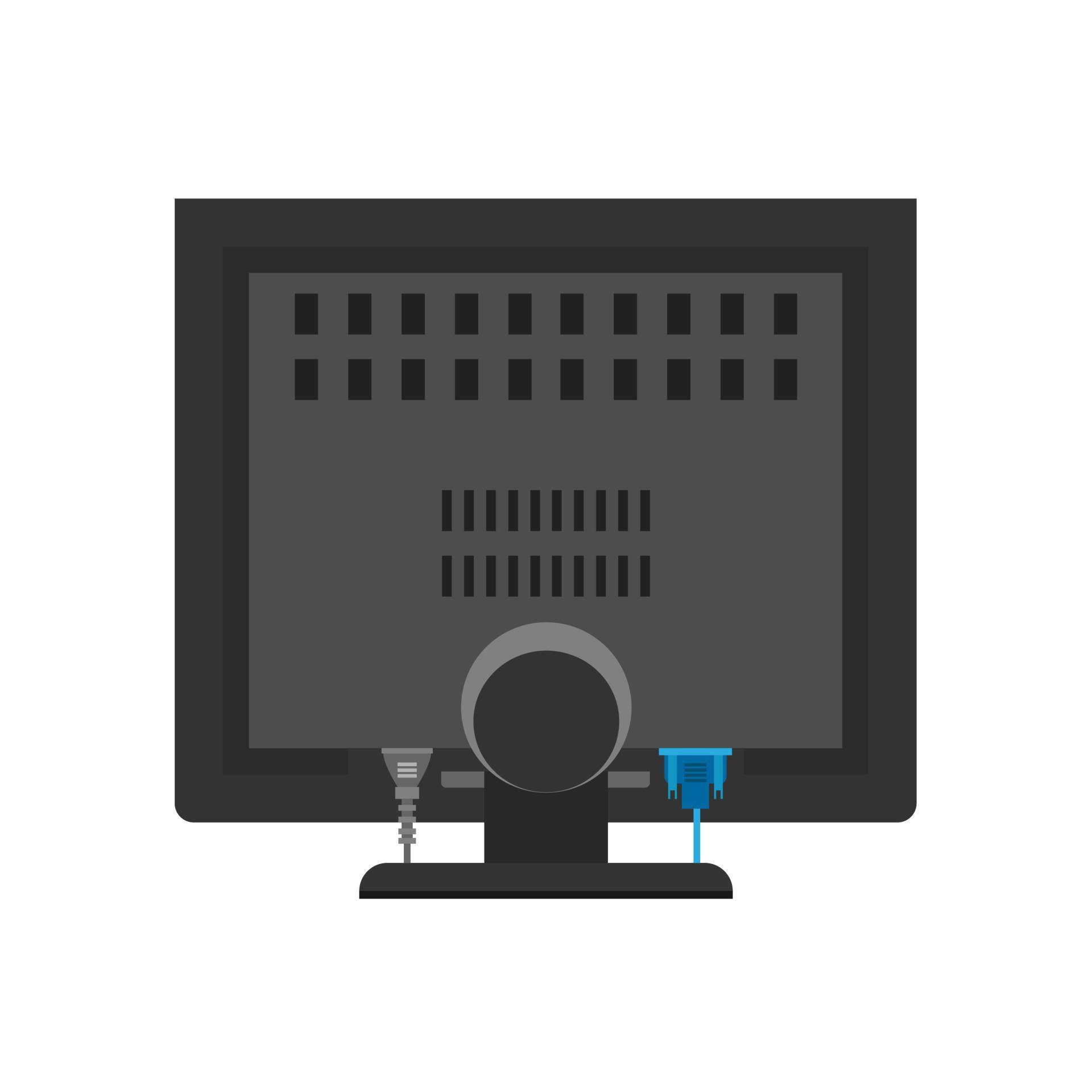 Monitor black computer illustration screen vector back view display ...