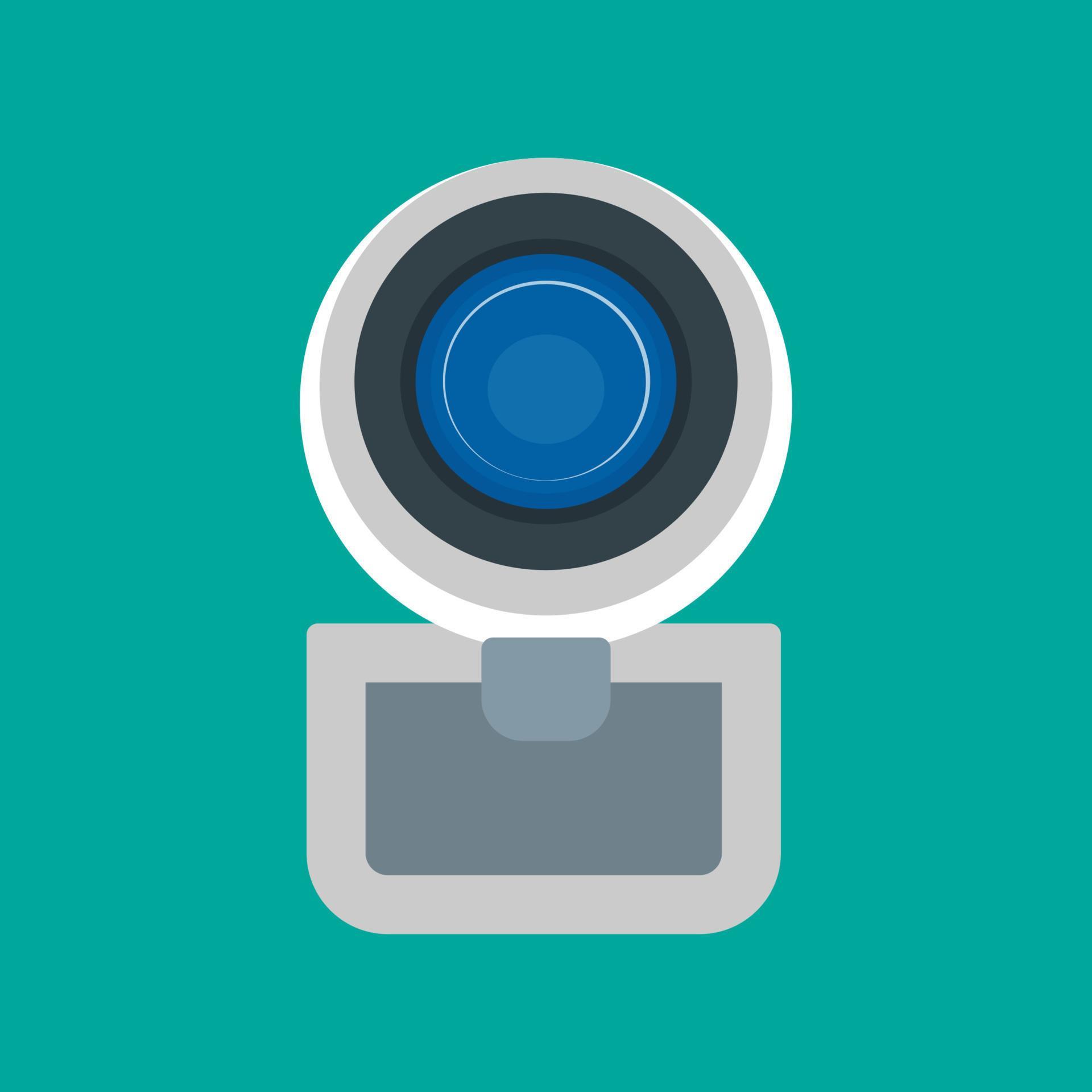 Web camera front view vector icon digital technology equipment video ...