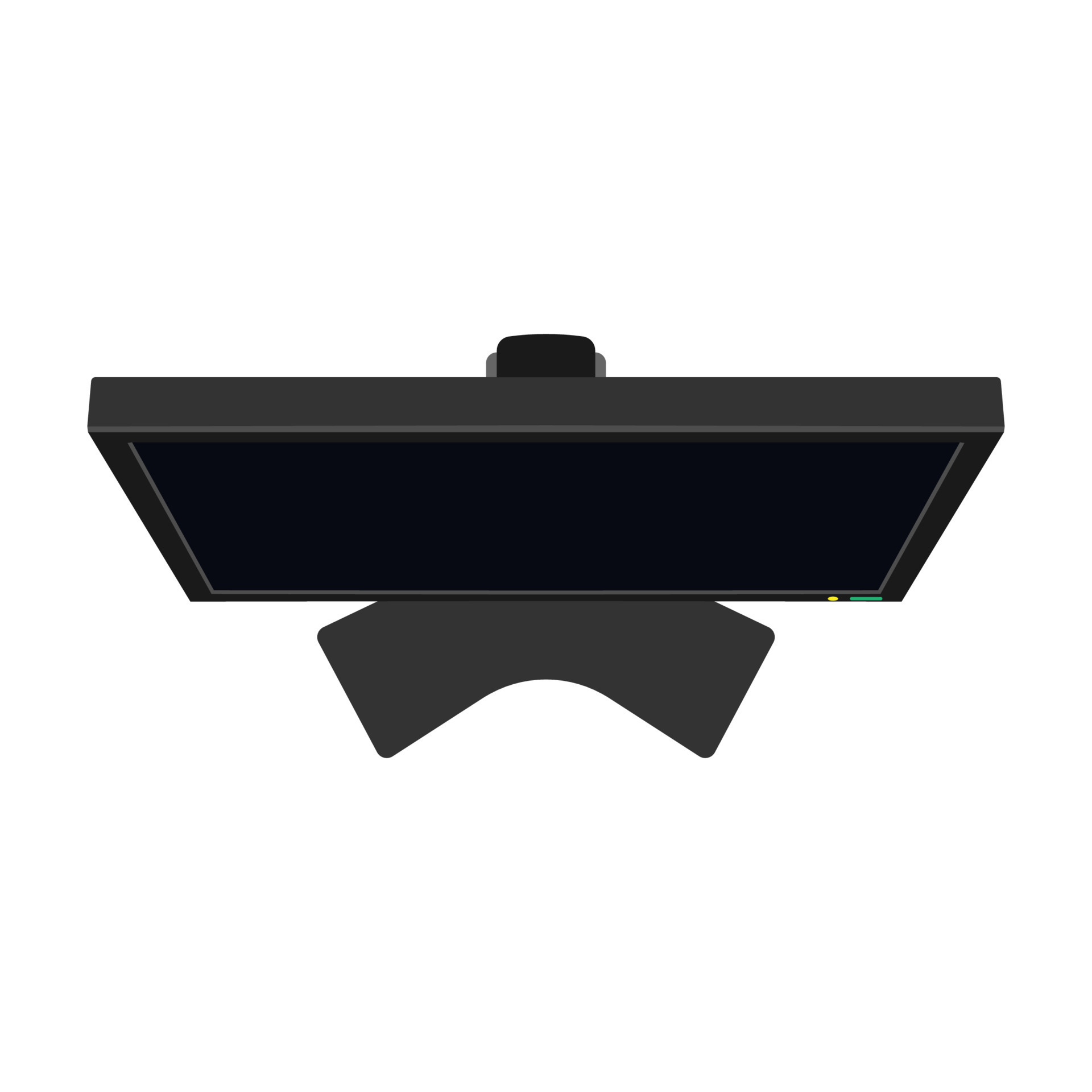 Monitor screen top view display vector icon. Above computer electronic ... Monitor screen top view display vector icon. Above computer electronic ...