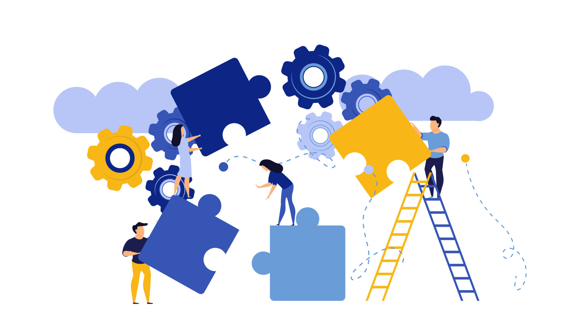 Puzzle together vector concept business jigsaw piece illustration ... Puzzle together vector concept business jigsaw piece illustration ...