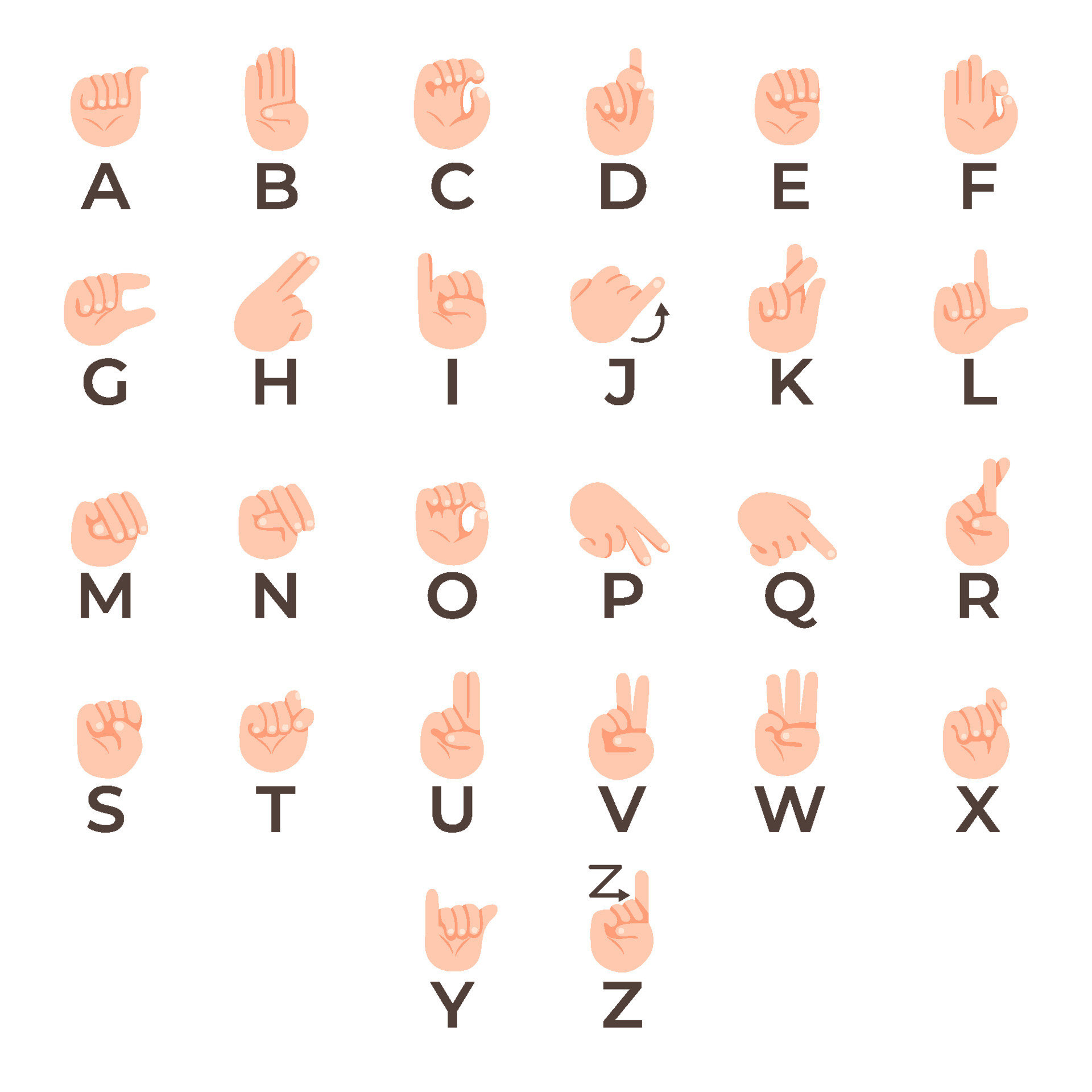 Hand Sign Language Collection with Cartoon Character Boy 10883614 ...