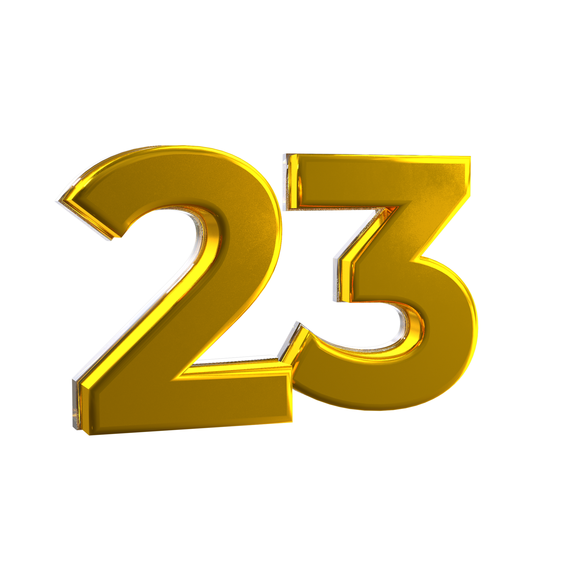 Mental Yellow 23 3D Number 10885808 PNG