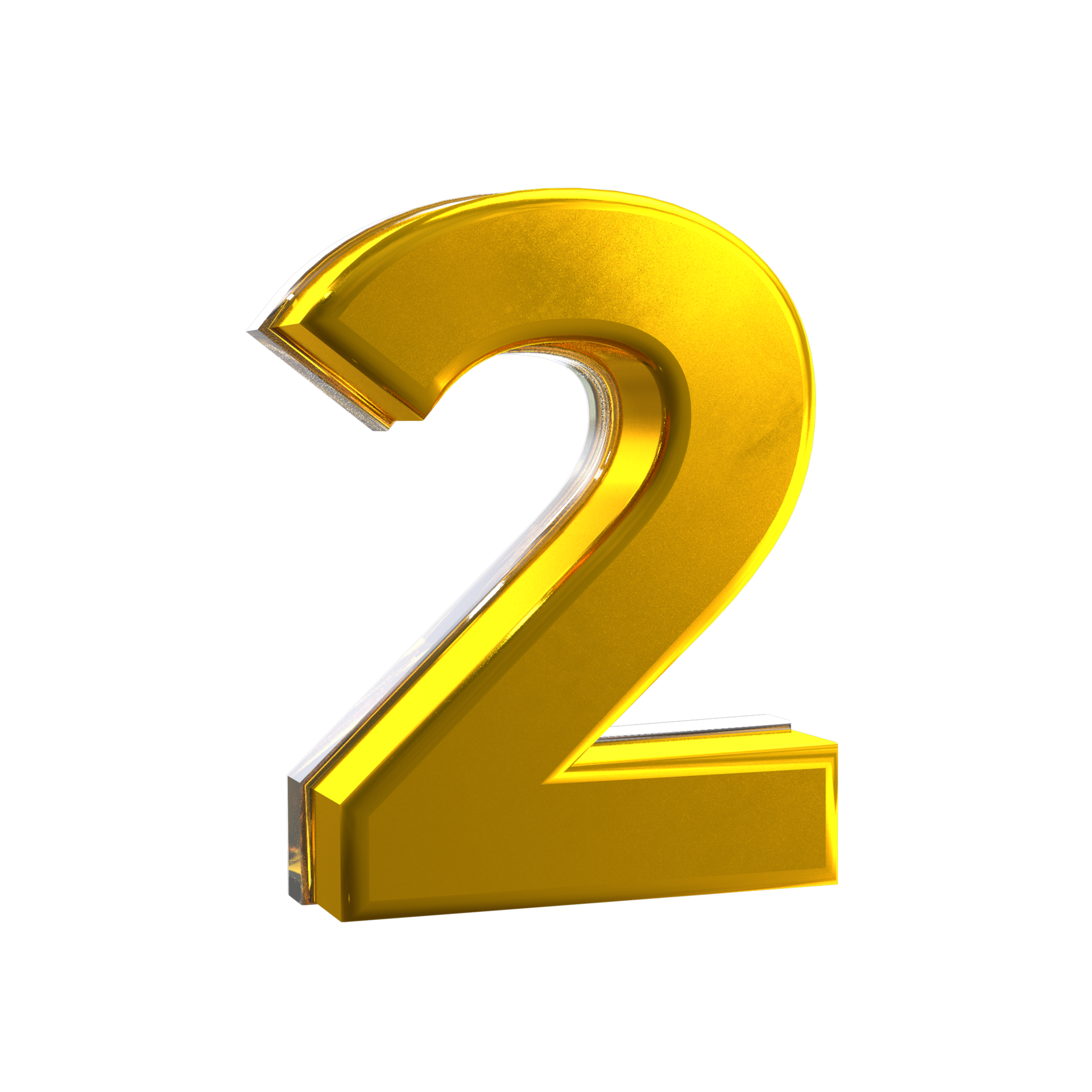 3D Number 2 Mental yellow 10885811 PNG